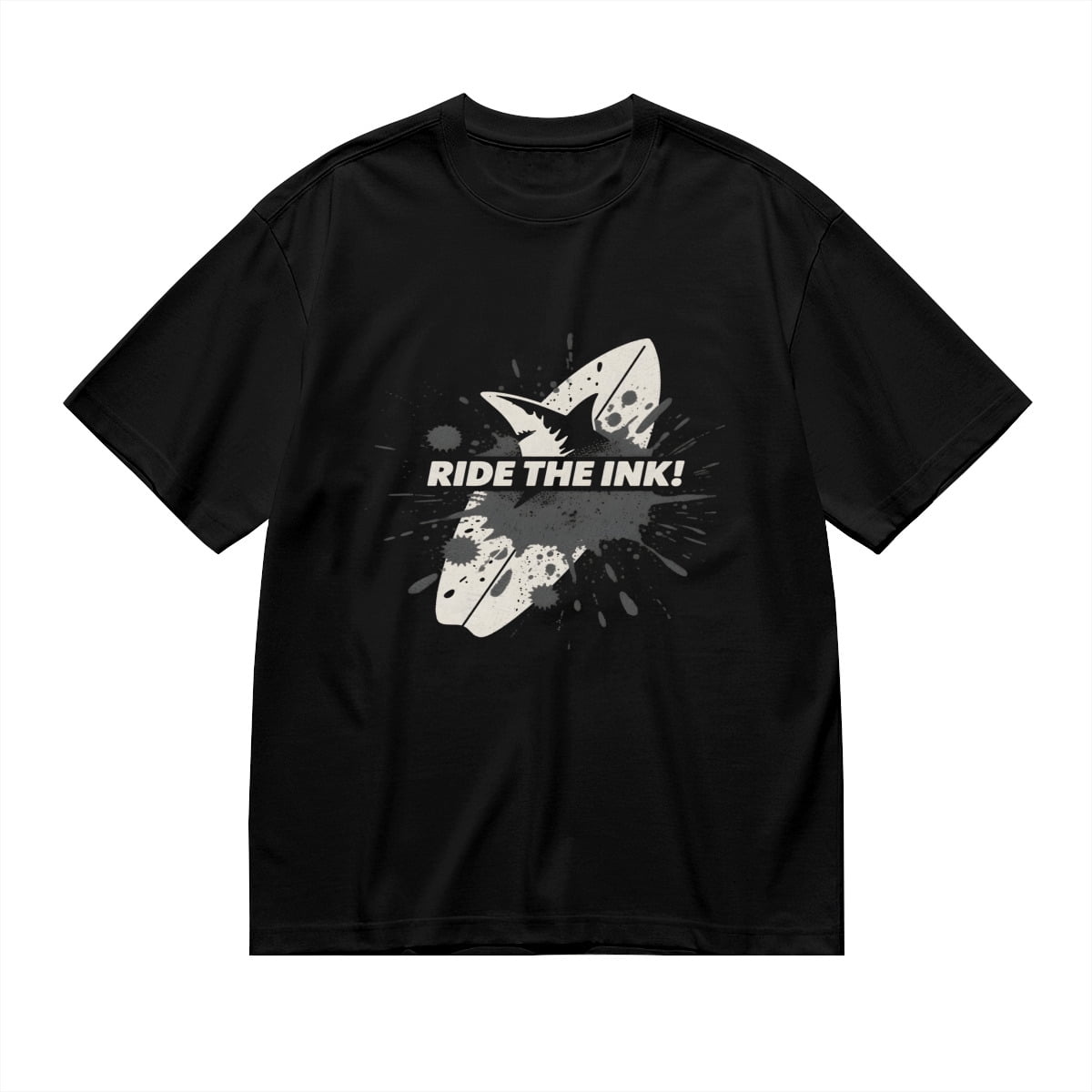 RIDE THE INK,Surfboard And Shark Fin Print, Vintage T Shirt, Cotton T ...