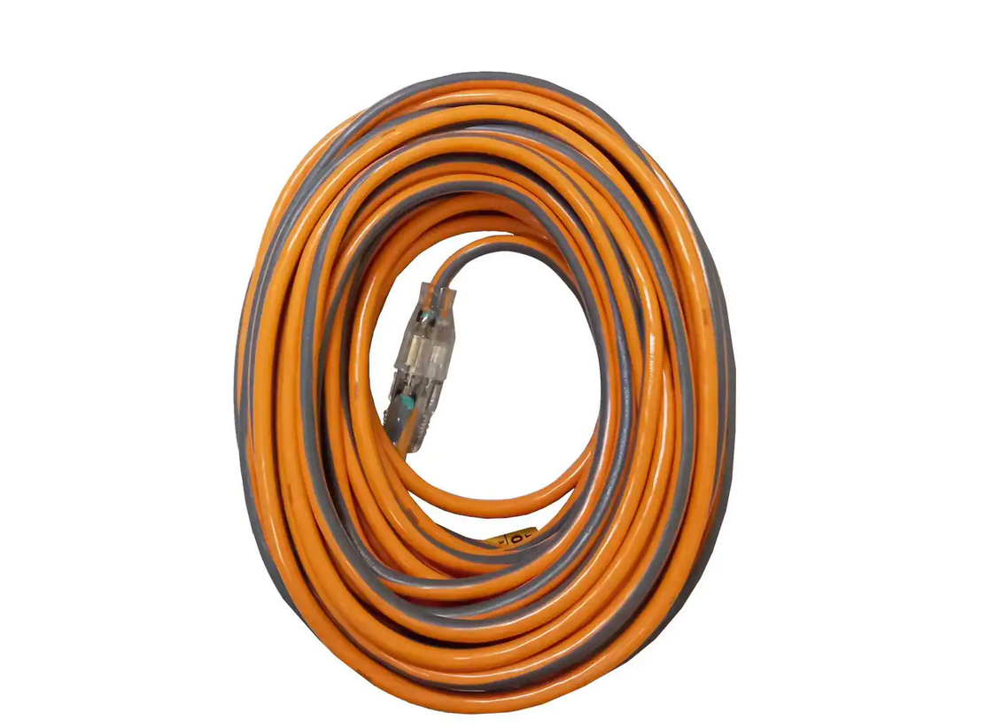 RIDGID 100 Ft. 12/3 Outdoor Heavy-Duty Contractor-Grade Extension Cord ...