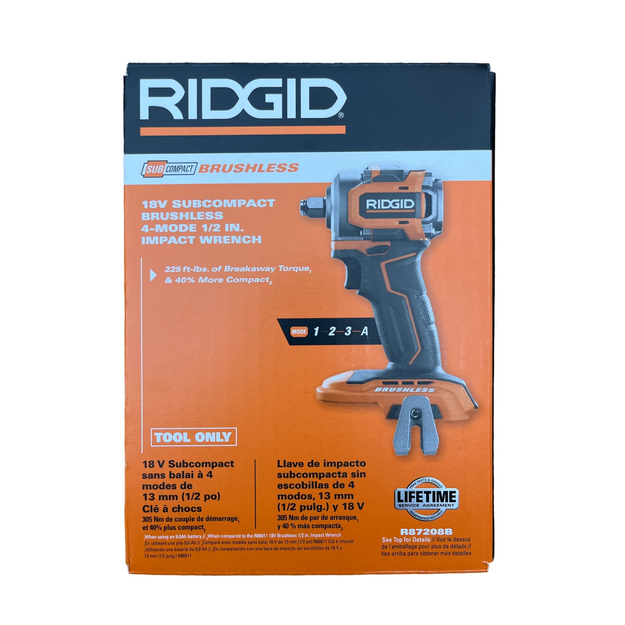 RIDGID 18V SubCompact Brushless Cordless 4-Mode 1/2 in. Impact Wrench ...