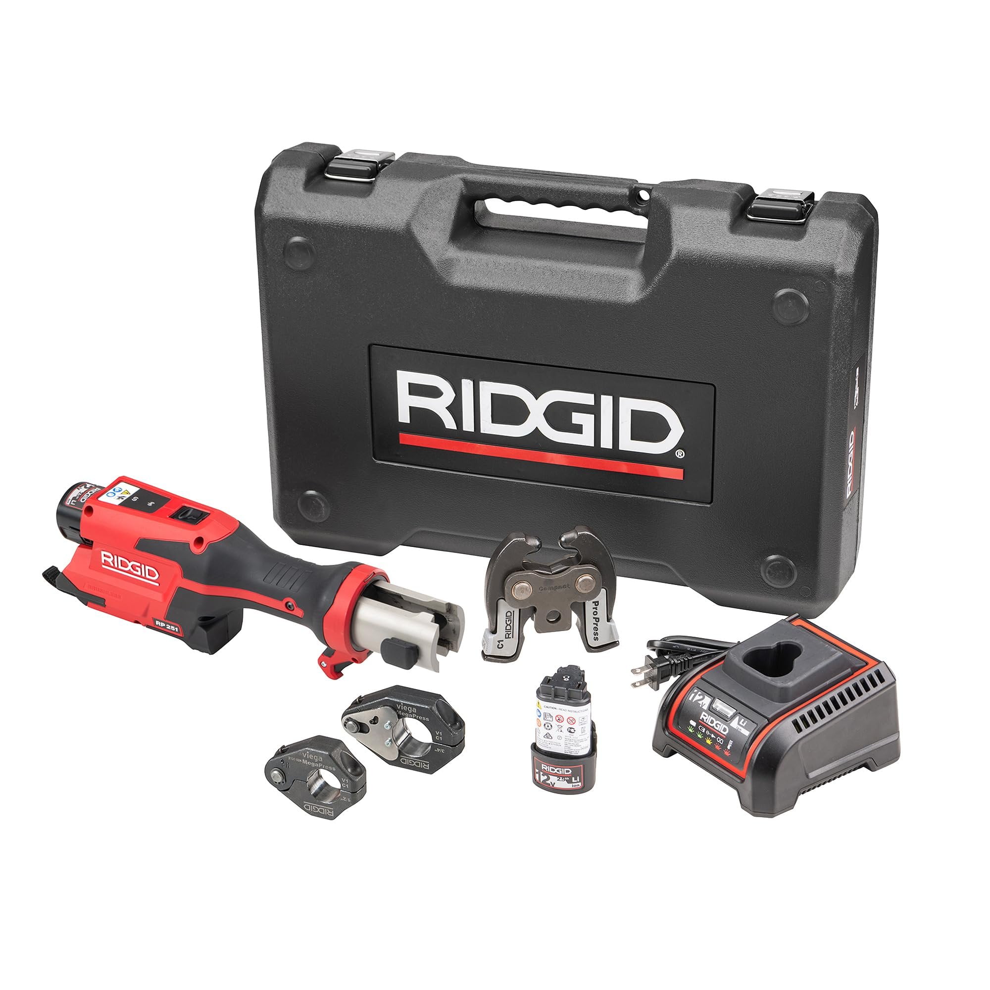 RIDGID 78218 RP 251 Press Tool Battery Kit 1/2"-3/4" Rings with C1 ...
