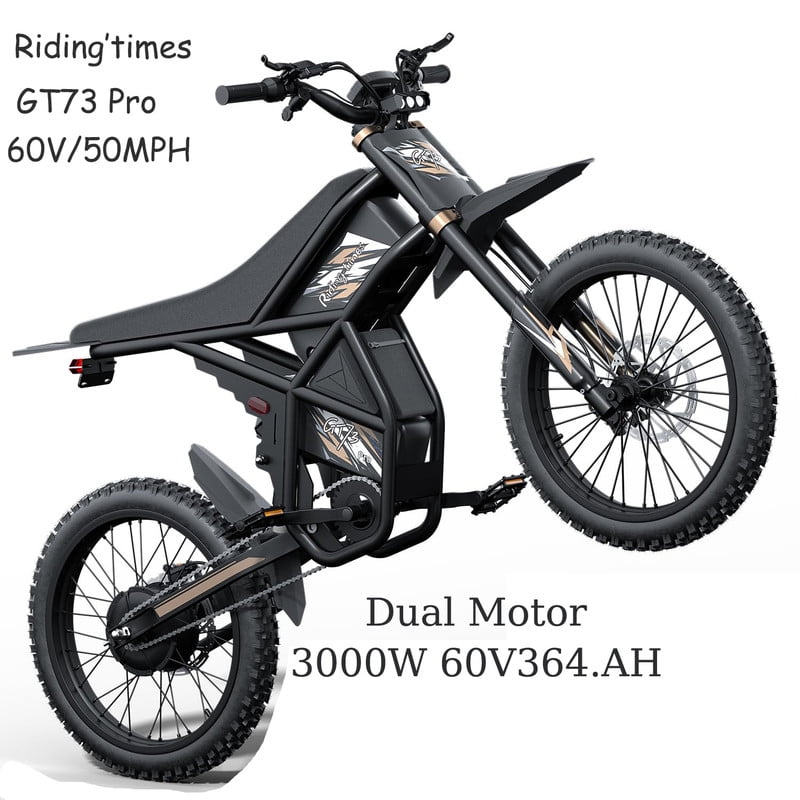 RIDINGTIMES GT73 PRO 3000W Motor Electric Bike,60V36.4Ah Dual Battery ...