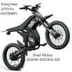 EKX X21 MAX Electric Moutain Dirt Bike for Adults,3000W (Peak 6000W) 45MPH 60V 30AH Removable ...