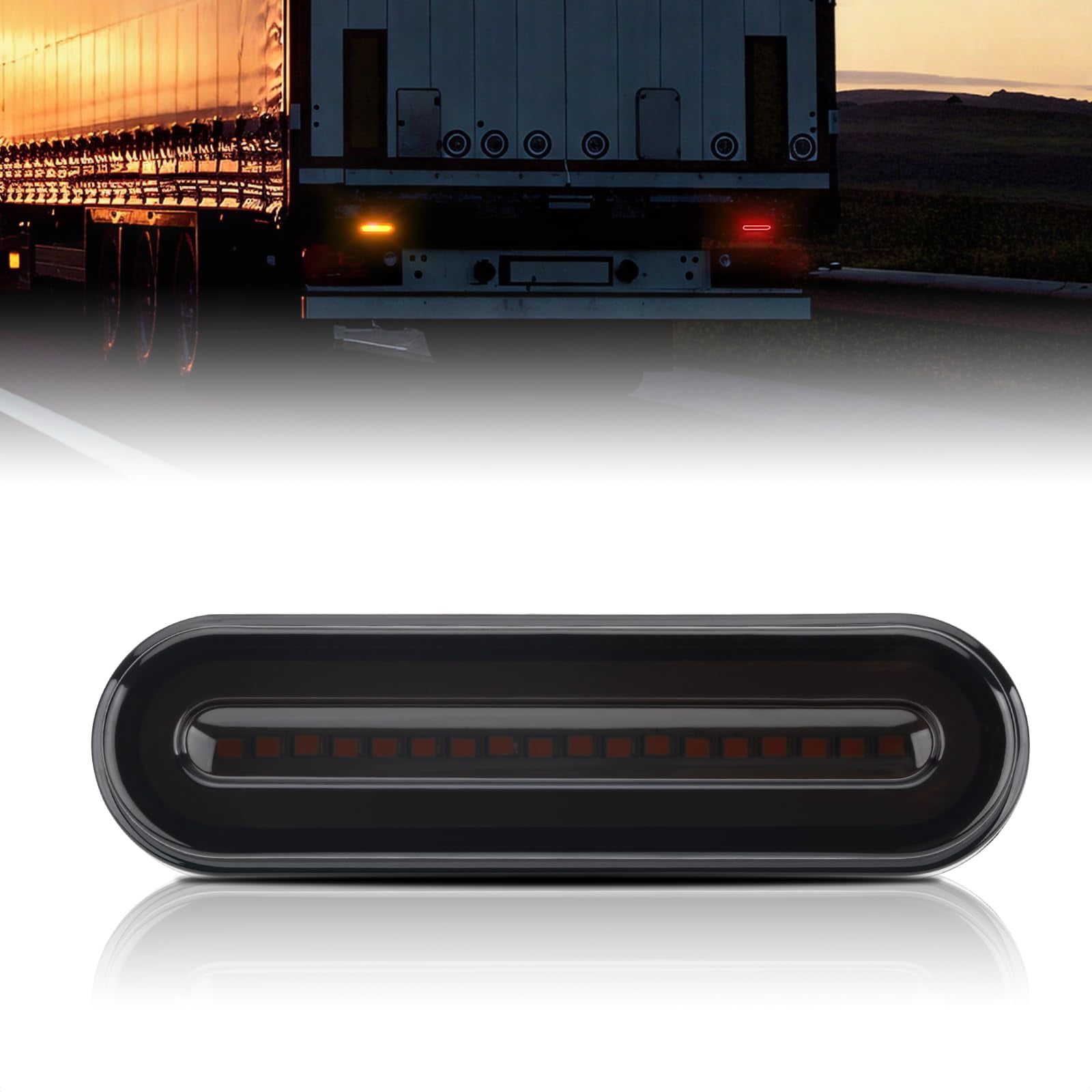 RIDLOG 2 Color LED KEF16 Trailer Tail Light with 3-in-1 Running Stop ...