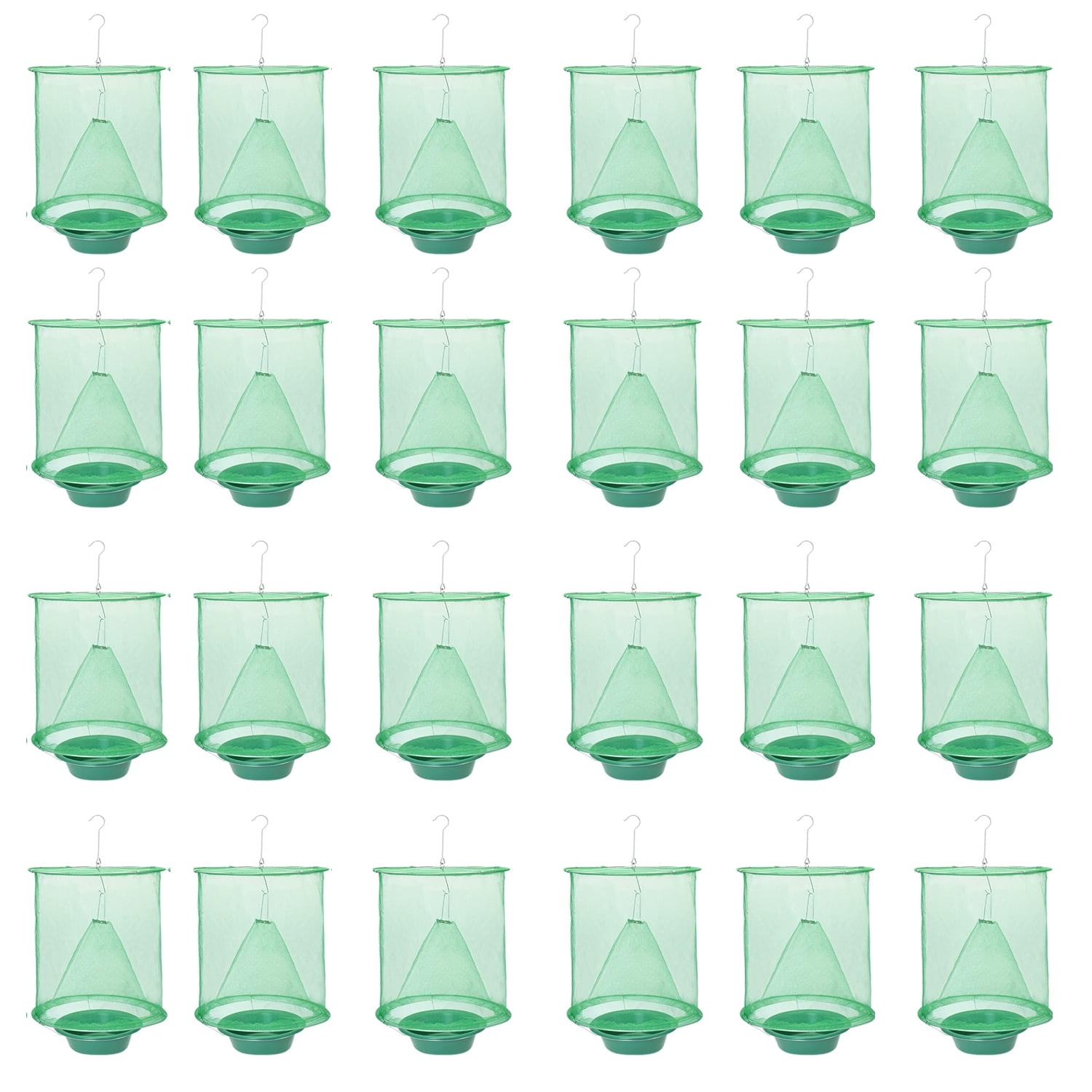 RIDWIND 24-Pack Ranch Fly Trap Reusable Hanging Fly Catcher Cage with ...