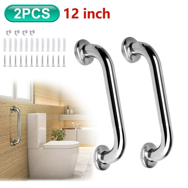 RIDWIND 2Pcs Stainless Steel Grab Bar Wall Mounted Bathroom Safety ...