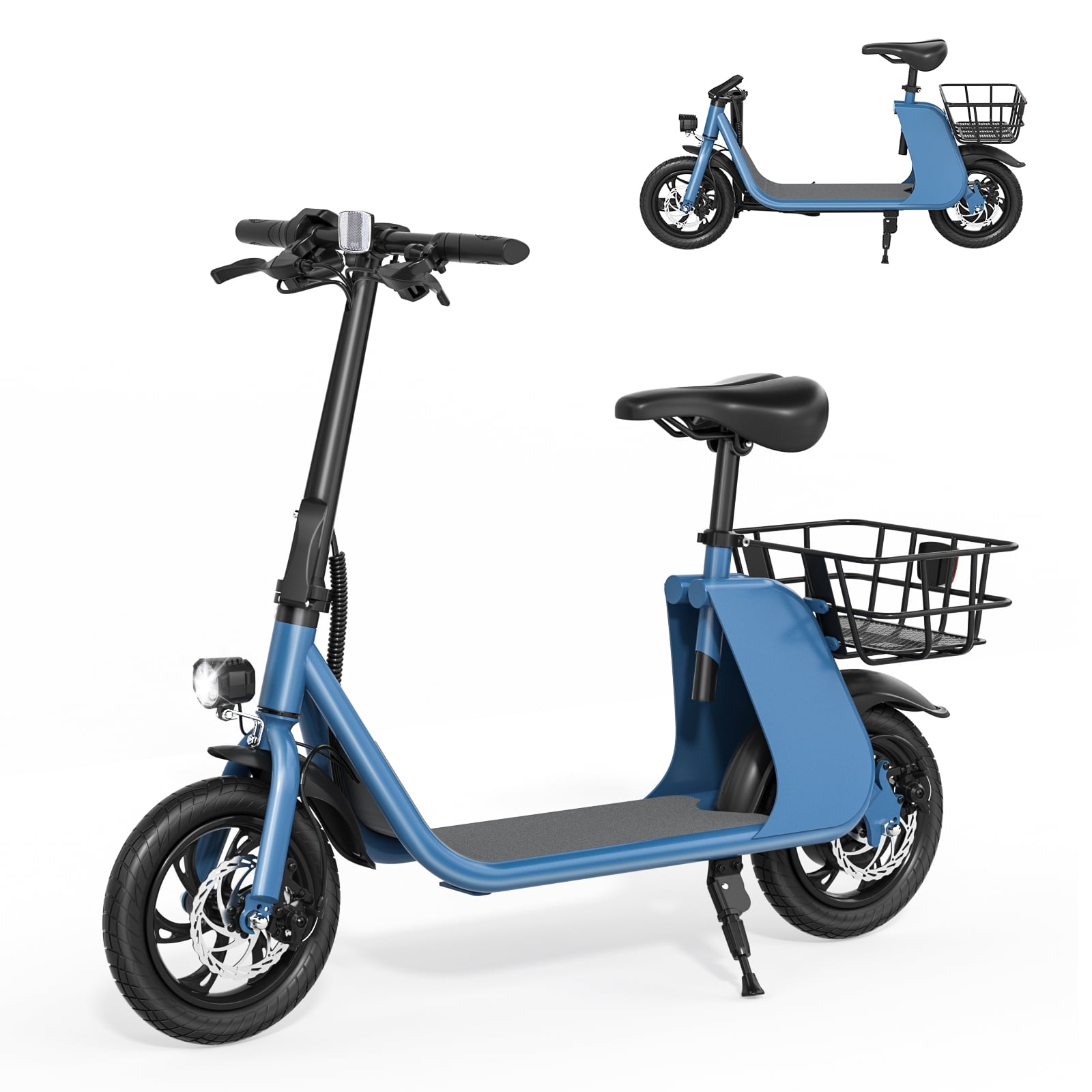 RIDWIND 450W Foldable Electric Scooter with Seat for Adults Up to 15 ...