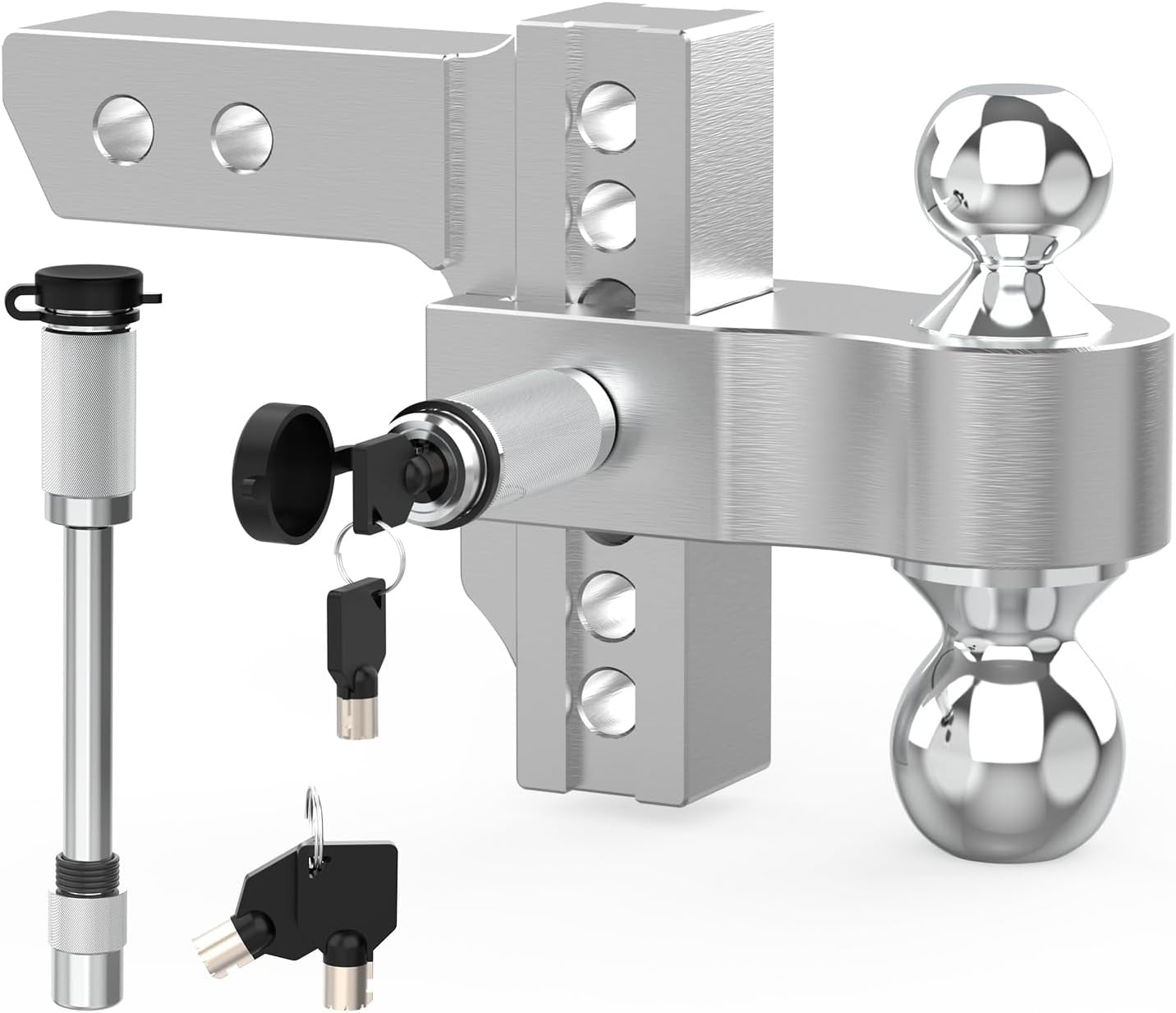 RIDWIND Adjustable Trailer Hitch, 6-Inch Drop/Rise Hitch Ball Mount ...