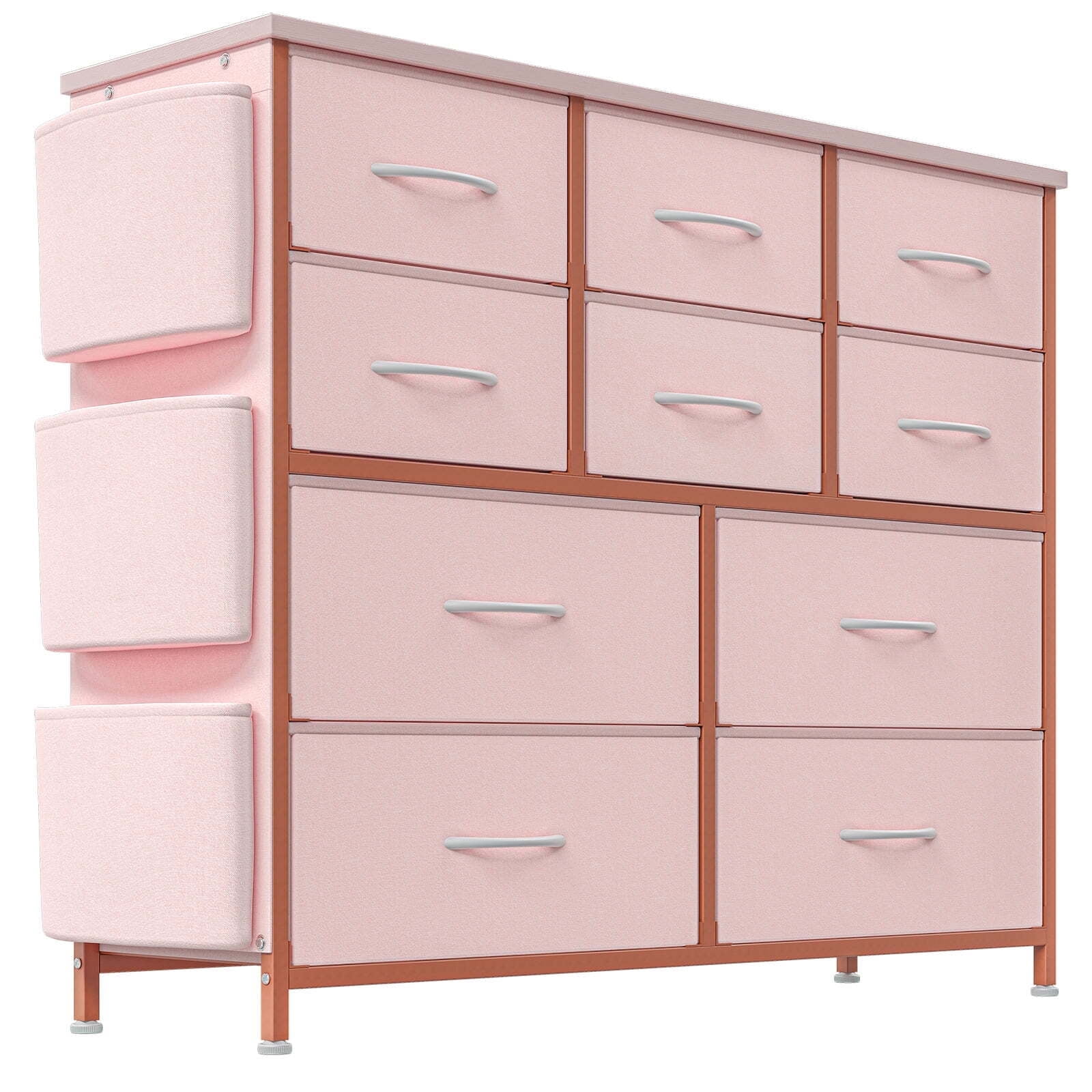 RIEDHOFF 10 Drawer Dresser Chest of Drawers, Fabric Storage Organizer ...