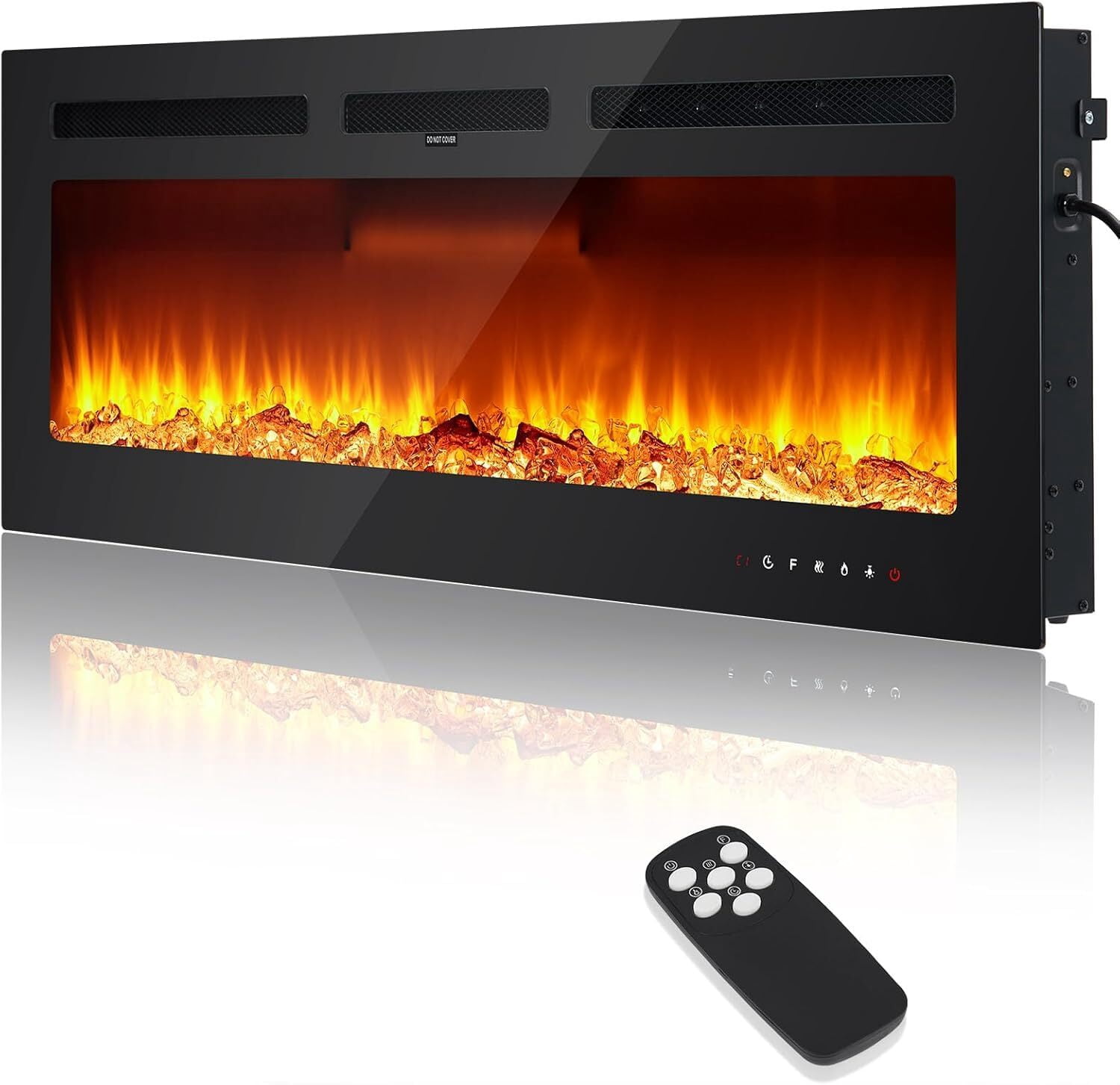 RIEDHOFF 50-Inch Electric Fireplace for Wall Mounting/Recessed ...
