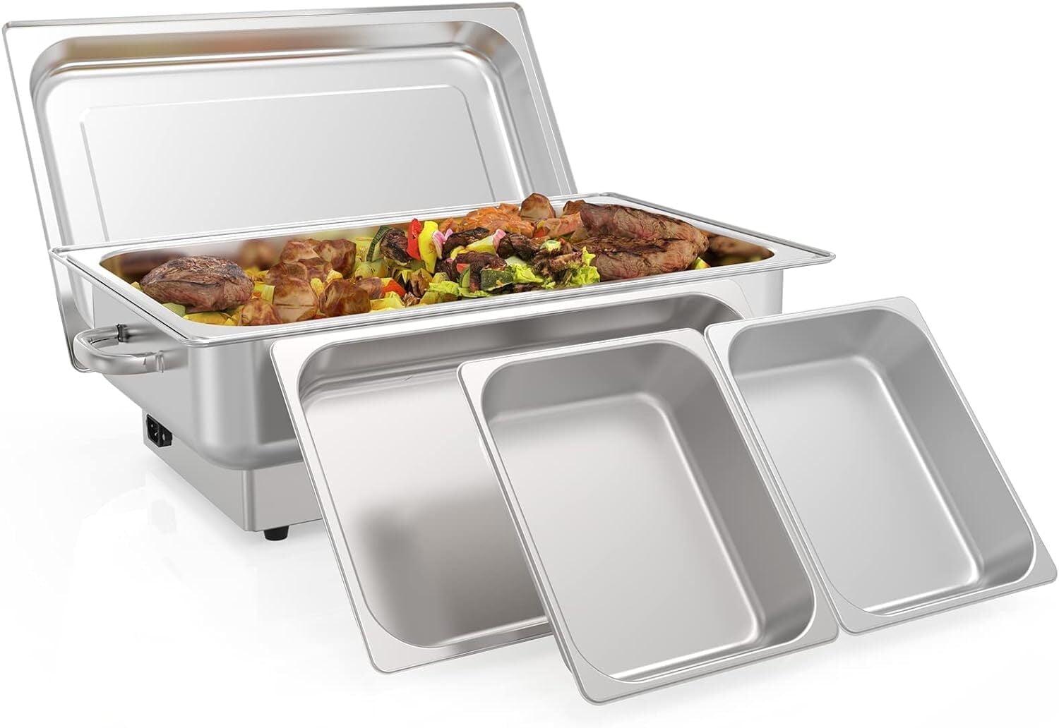 RIEDHOFF 9 Qt Stainless Steel Electric Buffet Server, 3-Basin ...