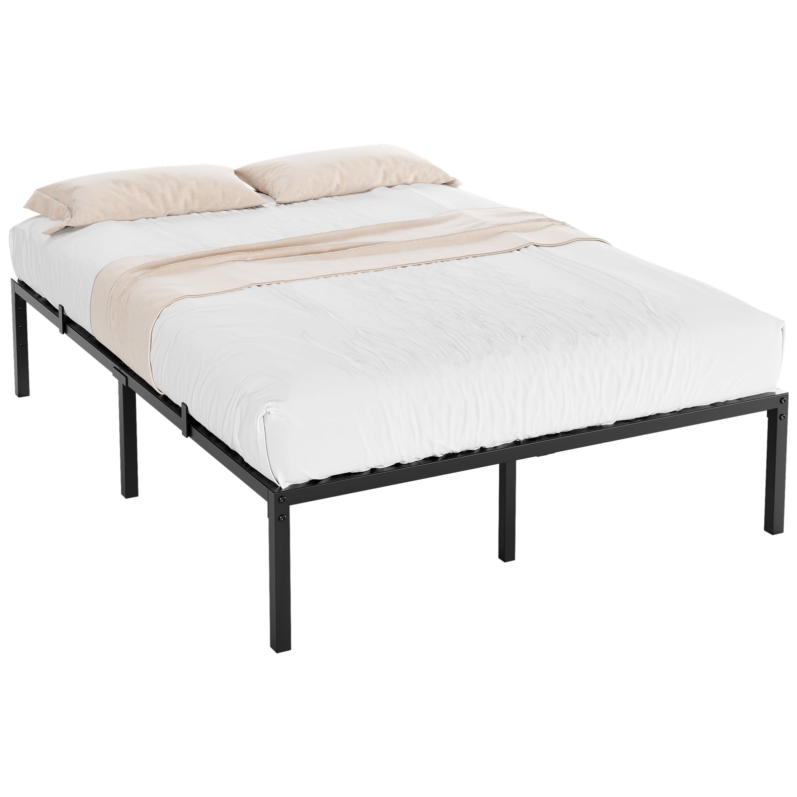 RIEDHOFF Full Size Metal Platform Bed Frame with Sturdy Steel Bed Slats ...