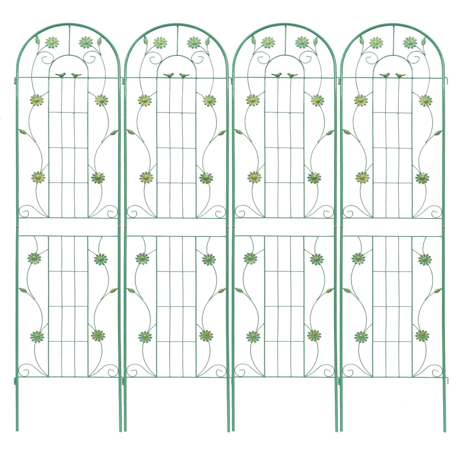 RIEDHOFF Garden Trellises for Climbing Plants, 4 Pack Metal Plant ...