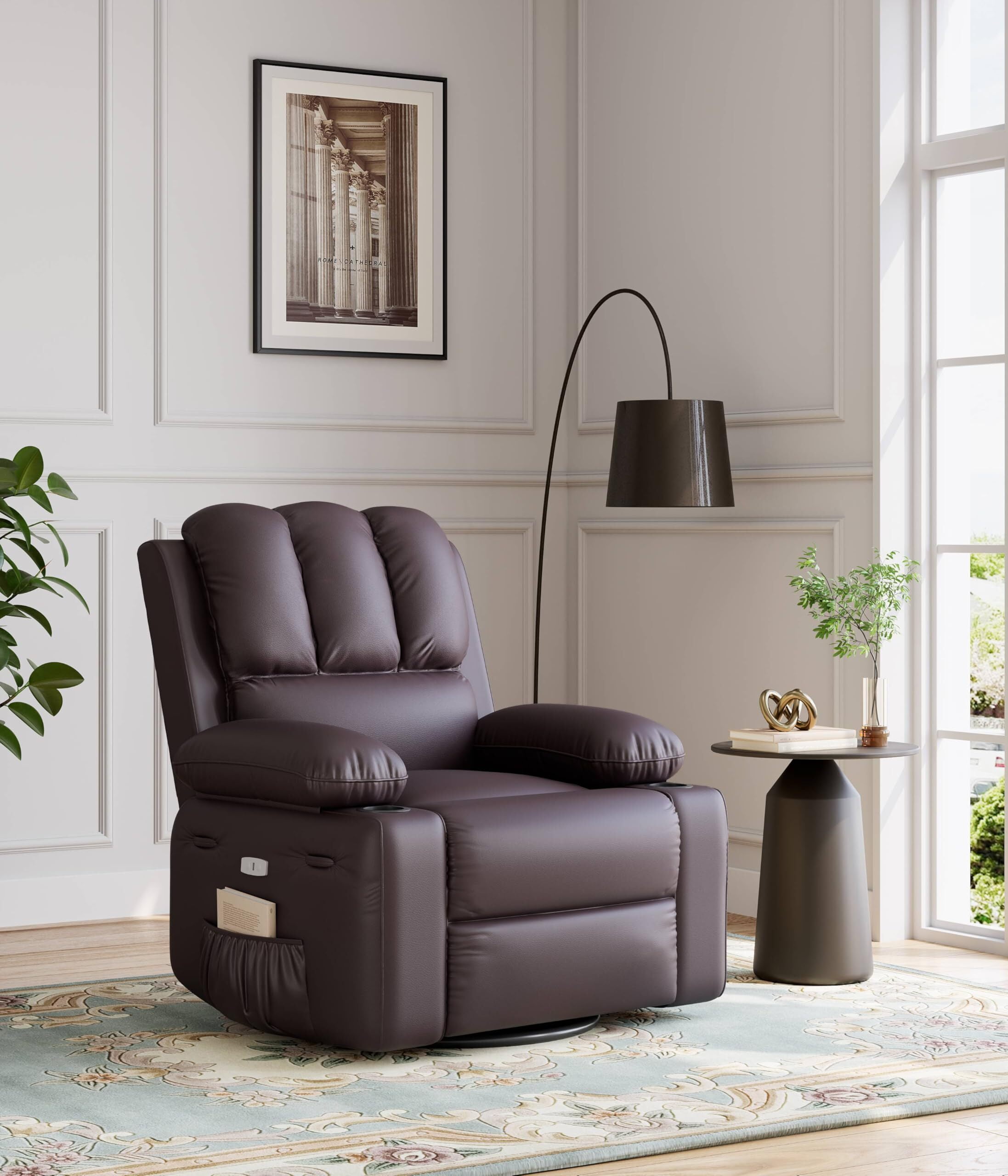 RIEDHOFF Oversized Electric Recliner Chair - 360° Rocker Swivel ...