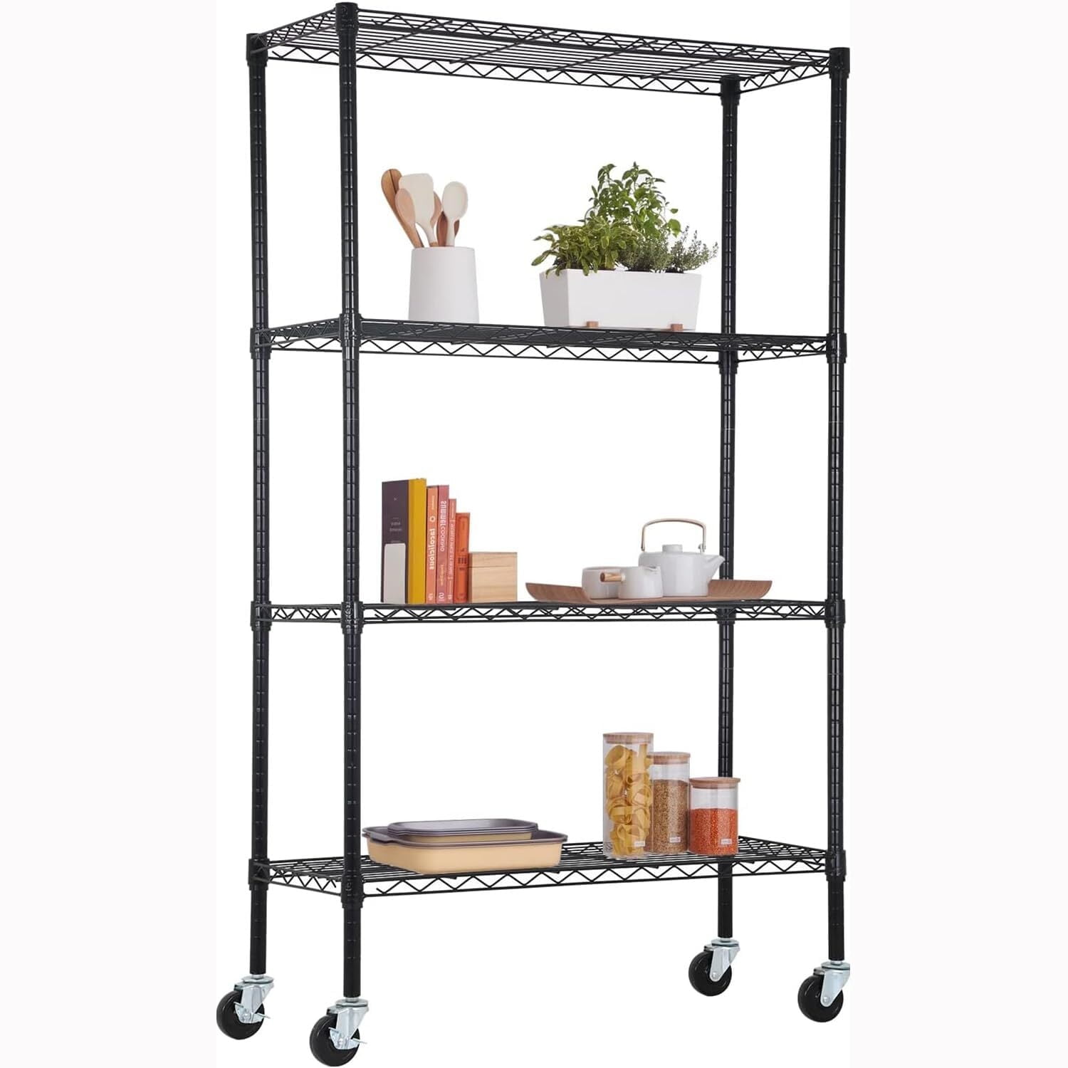 RIEDHOFF Wire Shelving Storage Shelves 4-Shelf Adjustable Wire Shelf ...