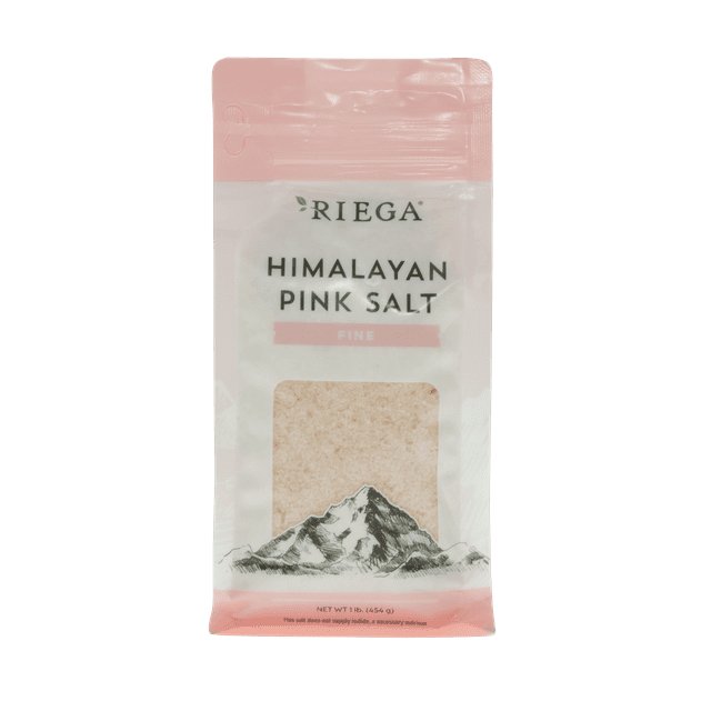 RIEGA Himalayan Pink Salt - Fine, 1 lb. (453 g) - Pure, Iodine-Free, No ...