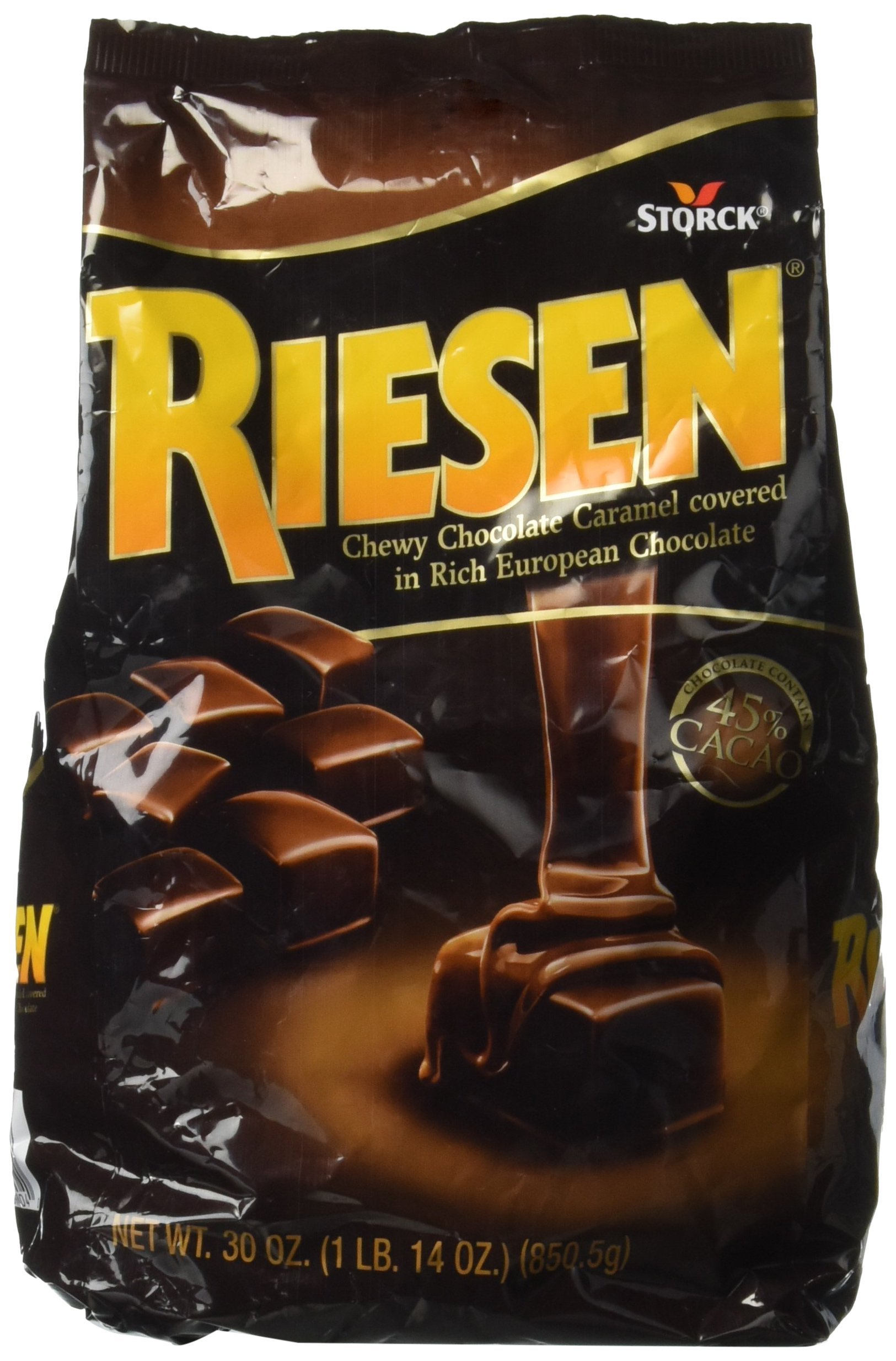 RIESEN Chewy Dark FEV6 Chocolate Caramel Candy, 30 Ounce of 3 ...