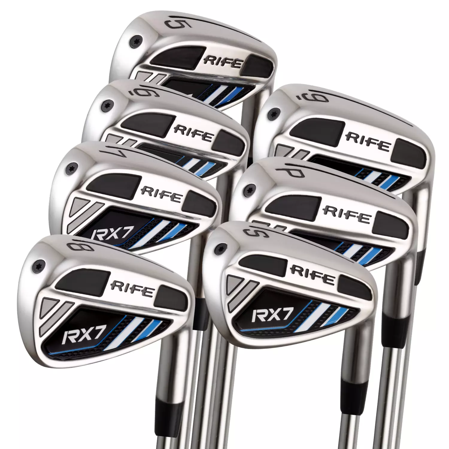RIFE GOLF Men's RX7 Hollow Power Core Steel Iron Set, Right-Handed ...