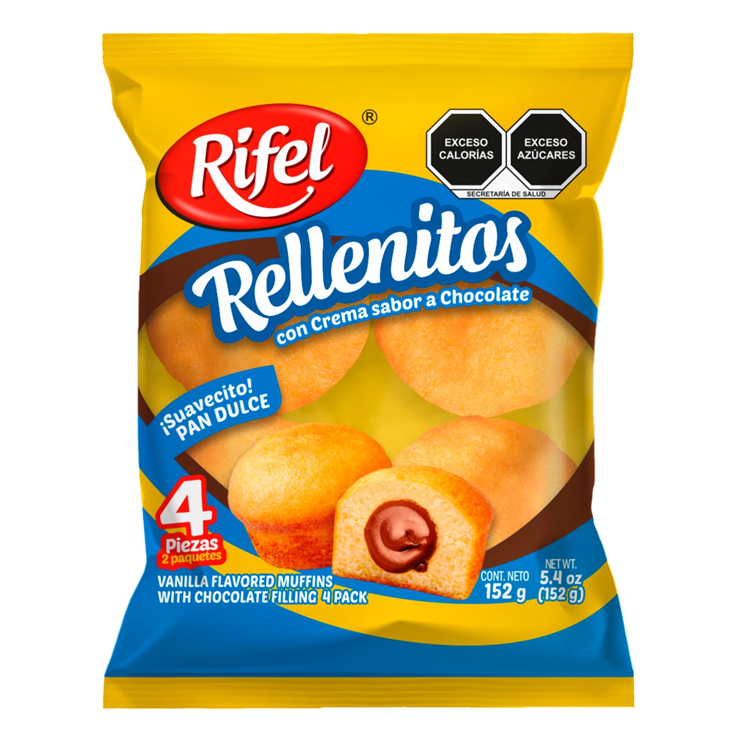 Rifel Muffins Soft Mantecada Vanilla Filled With Chocolate Muffin For ...