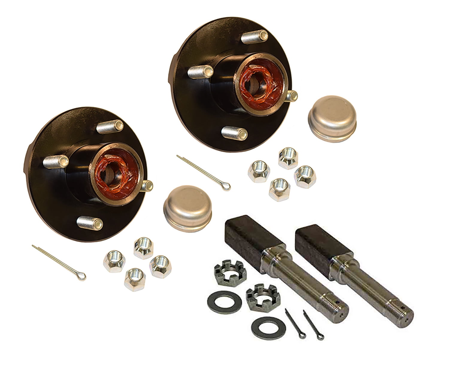 RIGID HITCH INCORPORATED Pre-Greased Pair of 4-Bolt on 4 Inch Hub ...