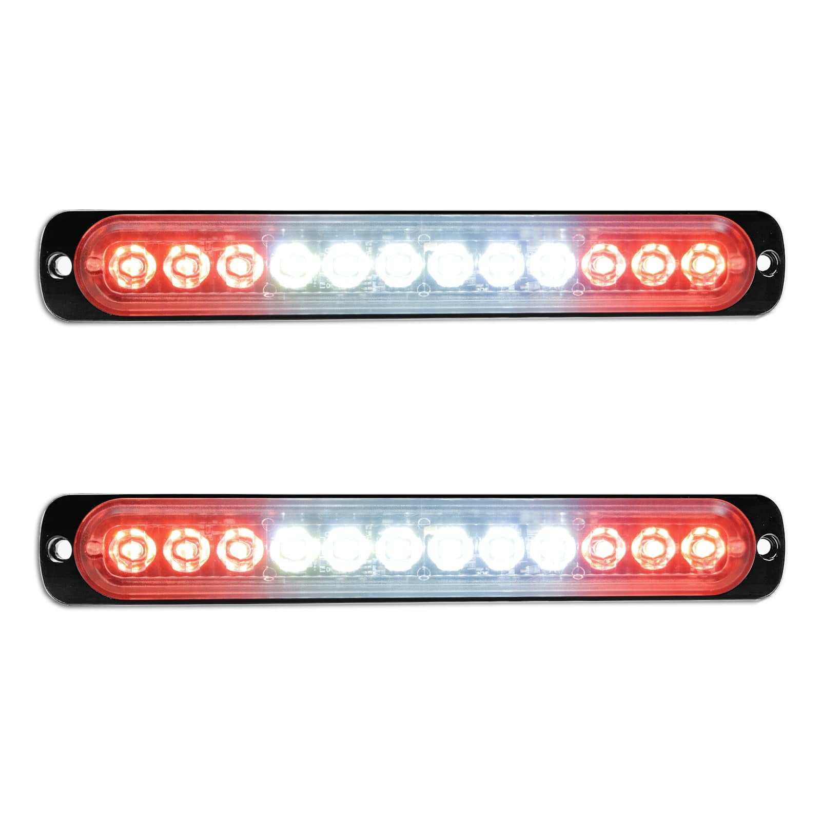 RIGIDON 2 Pack LED Emergency Strobe 12 LED Red White Surface Mount ...