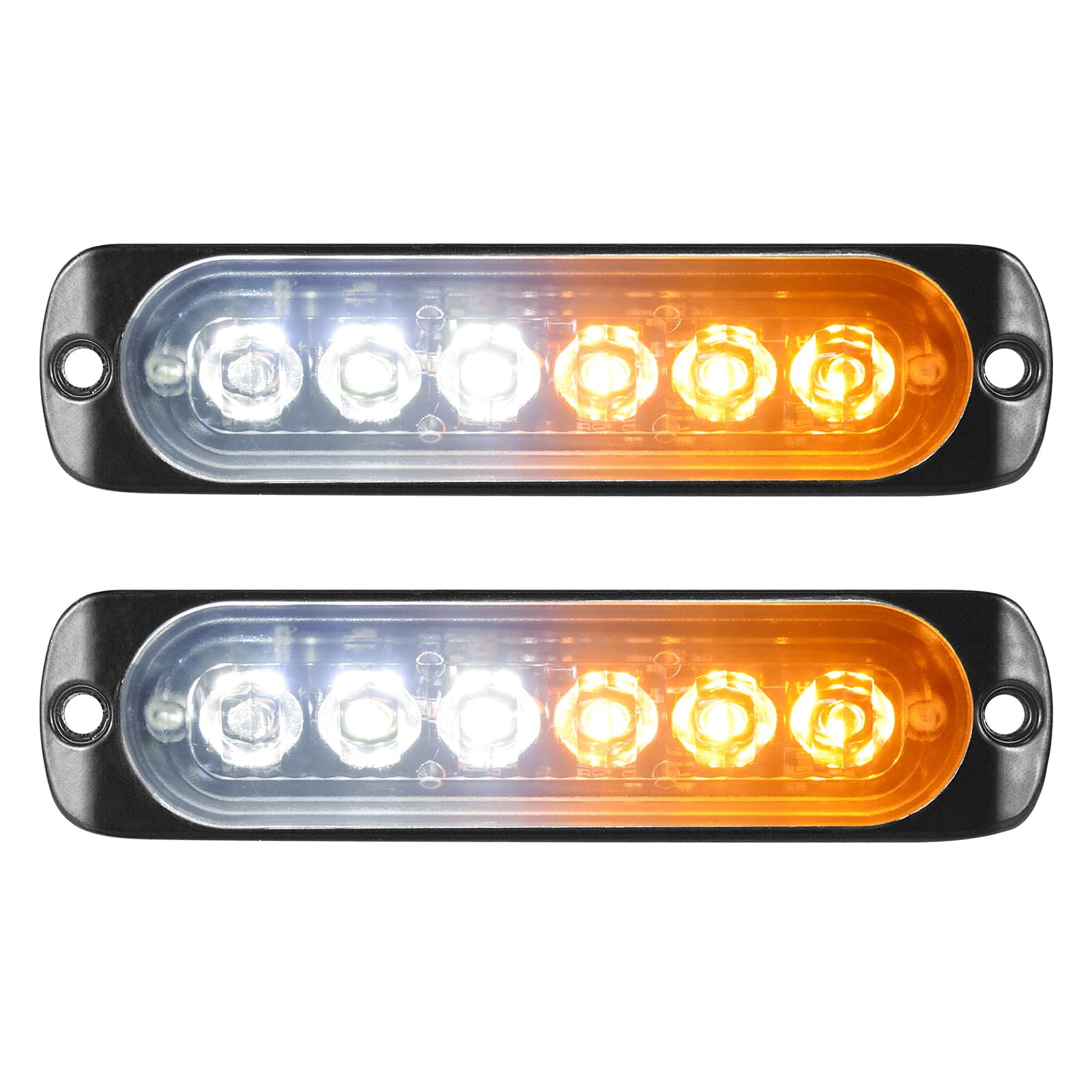RIGIDON 2 Pack LED STF9 Emergency Strobe 6 LED Amber White Surface ...