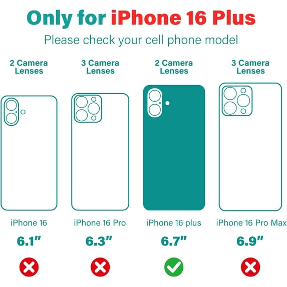 RIHJIN-Compatible with iPhone 16 Plus Case with Invisible Magnetic ...