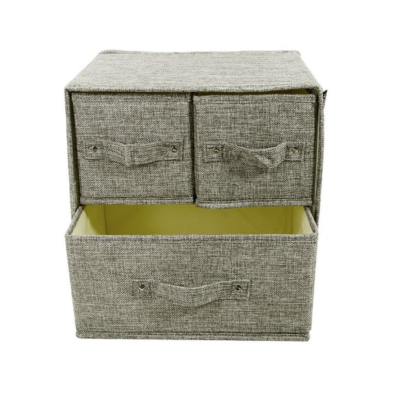 RIHUD Fabric Storage Box Storage Bins with Handle Drawer Organiser with ...