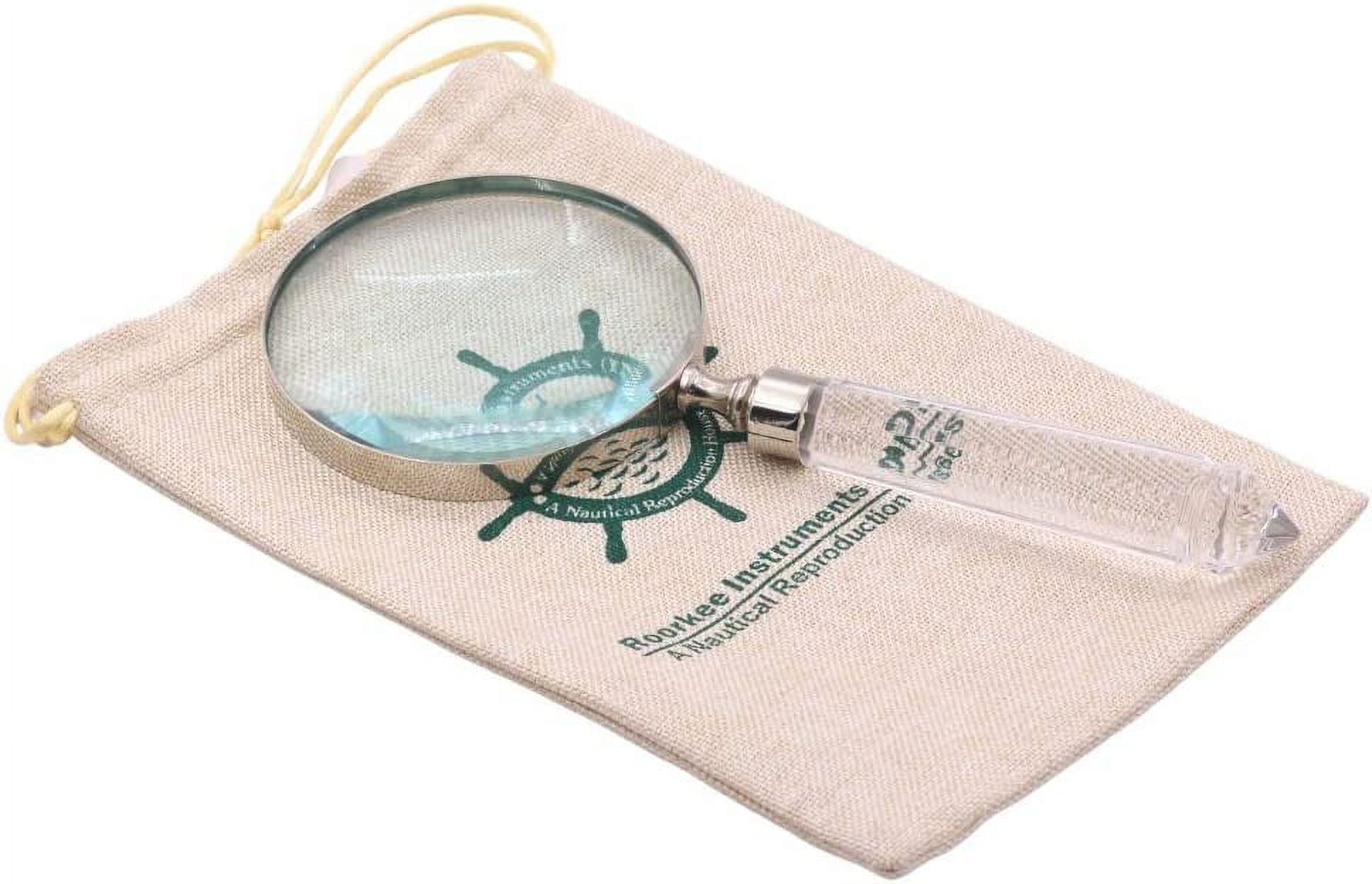 RII 10x Transparent Handheld Magnifying Glass Lance with Heavy Cloth ...