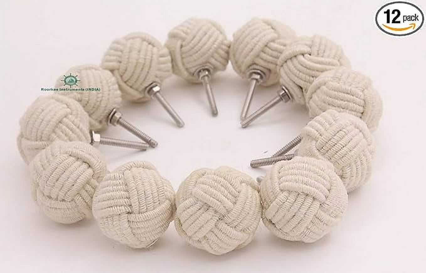 RII 12 Rope Doorknobs Nautical Twisted Decorative Cotton, Rustic Rope ...