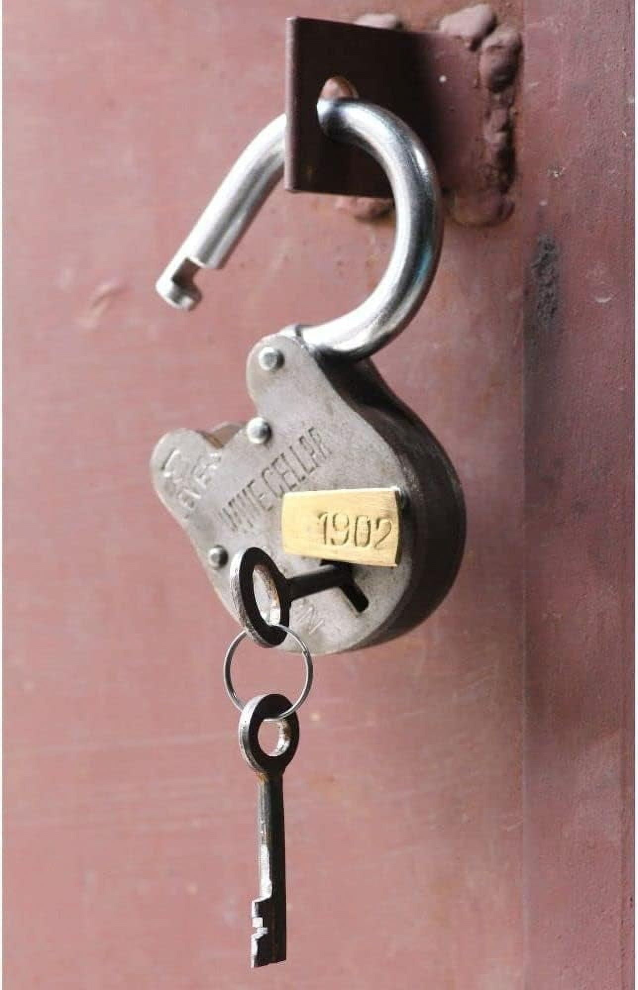 RII Antique Padlock Lock for Old Trunk with Two Skelton Keys Vintage ...