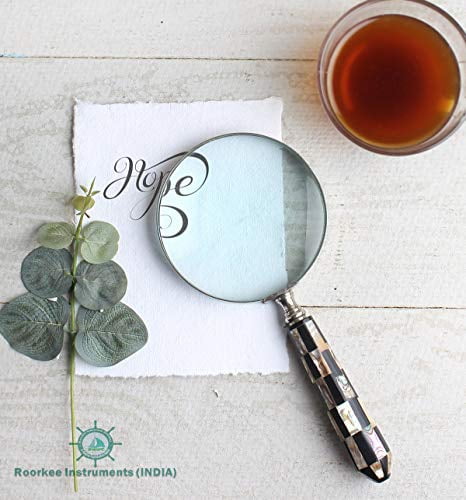 RII Magnifying Glass with Mother of Pearl Handle, Handheld 10x ...