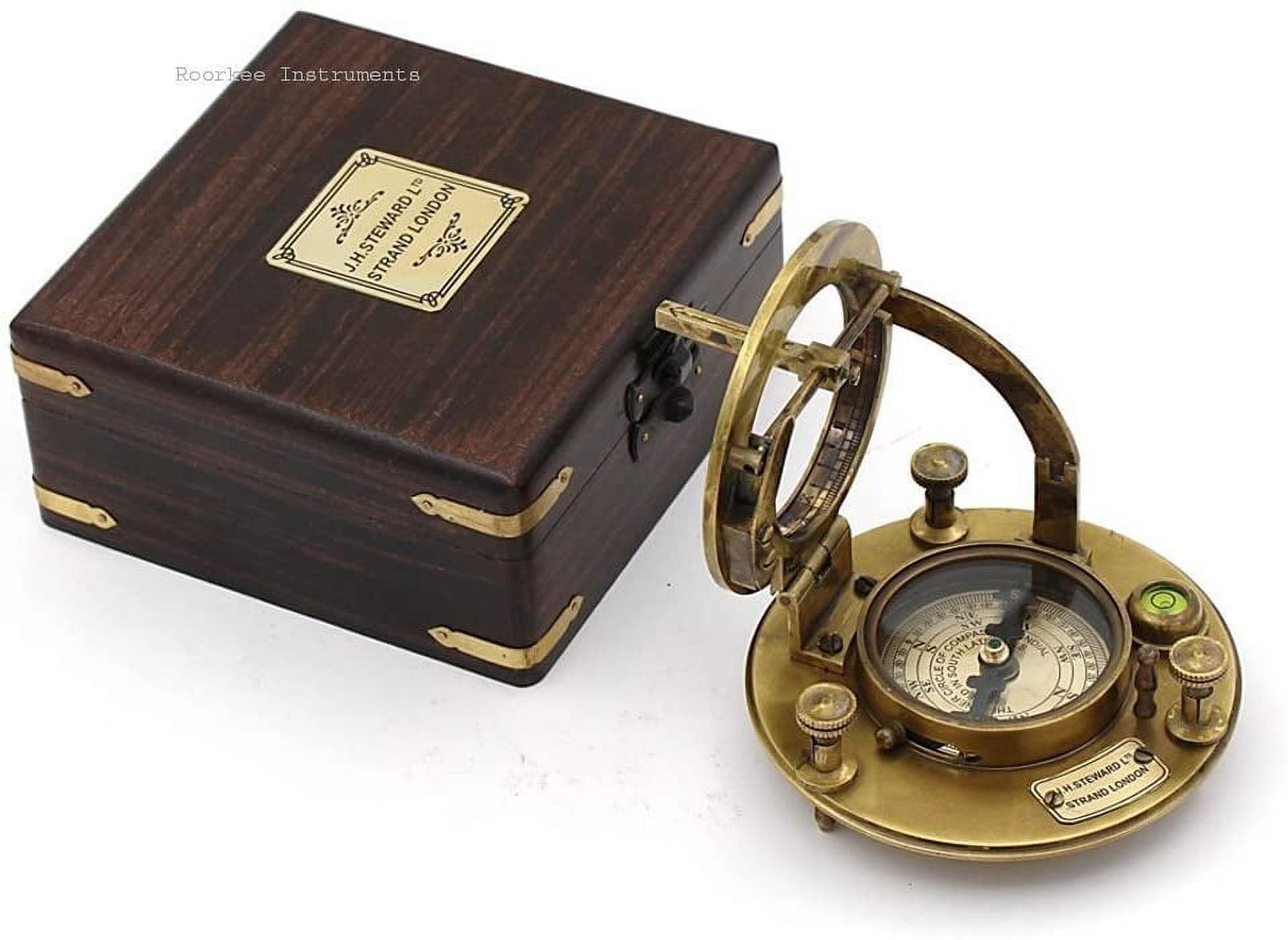 RII Nautical Vintage Directional Magnetic Sundial Compass with Famous ...