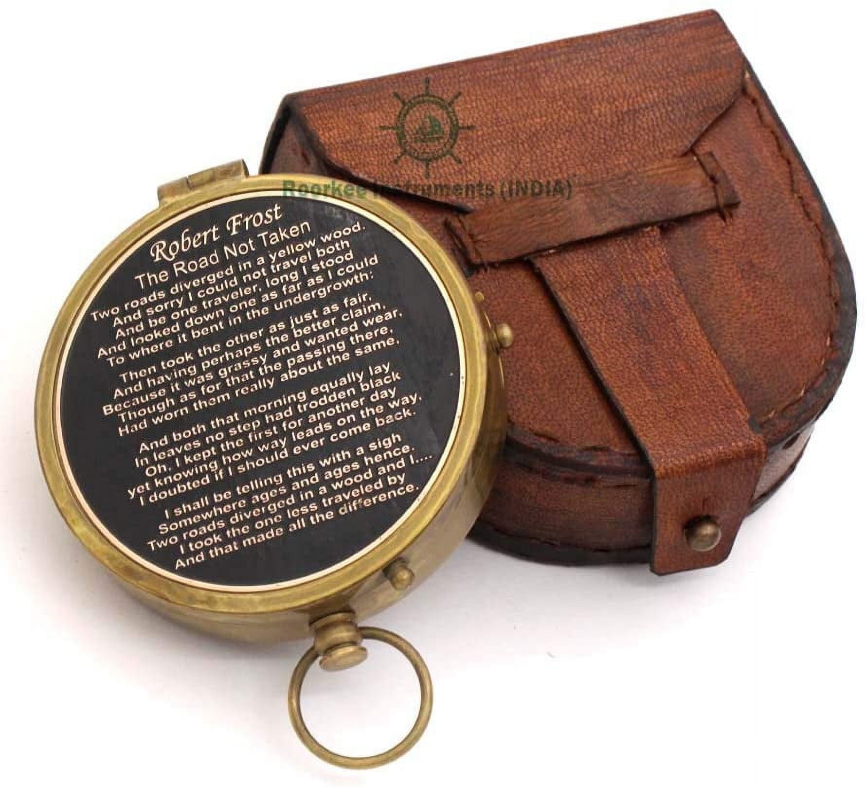 Roorkee Instruments India Pocket Brass Compass, Nautical Navy Compass ...