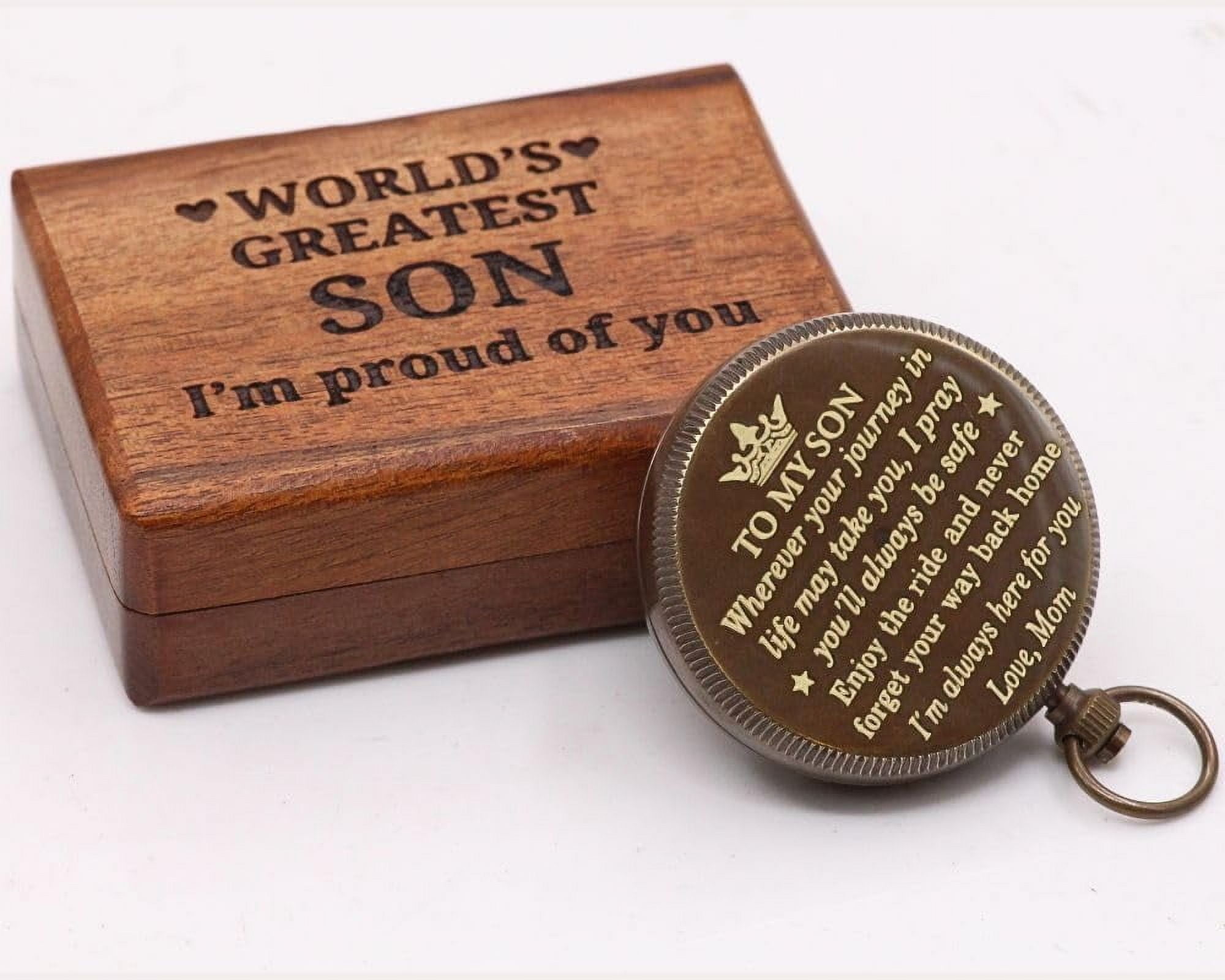 Roorkee Instruemnts (INDIA) Pocket Brass Compass with Engraved Wood Box ...