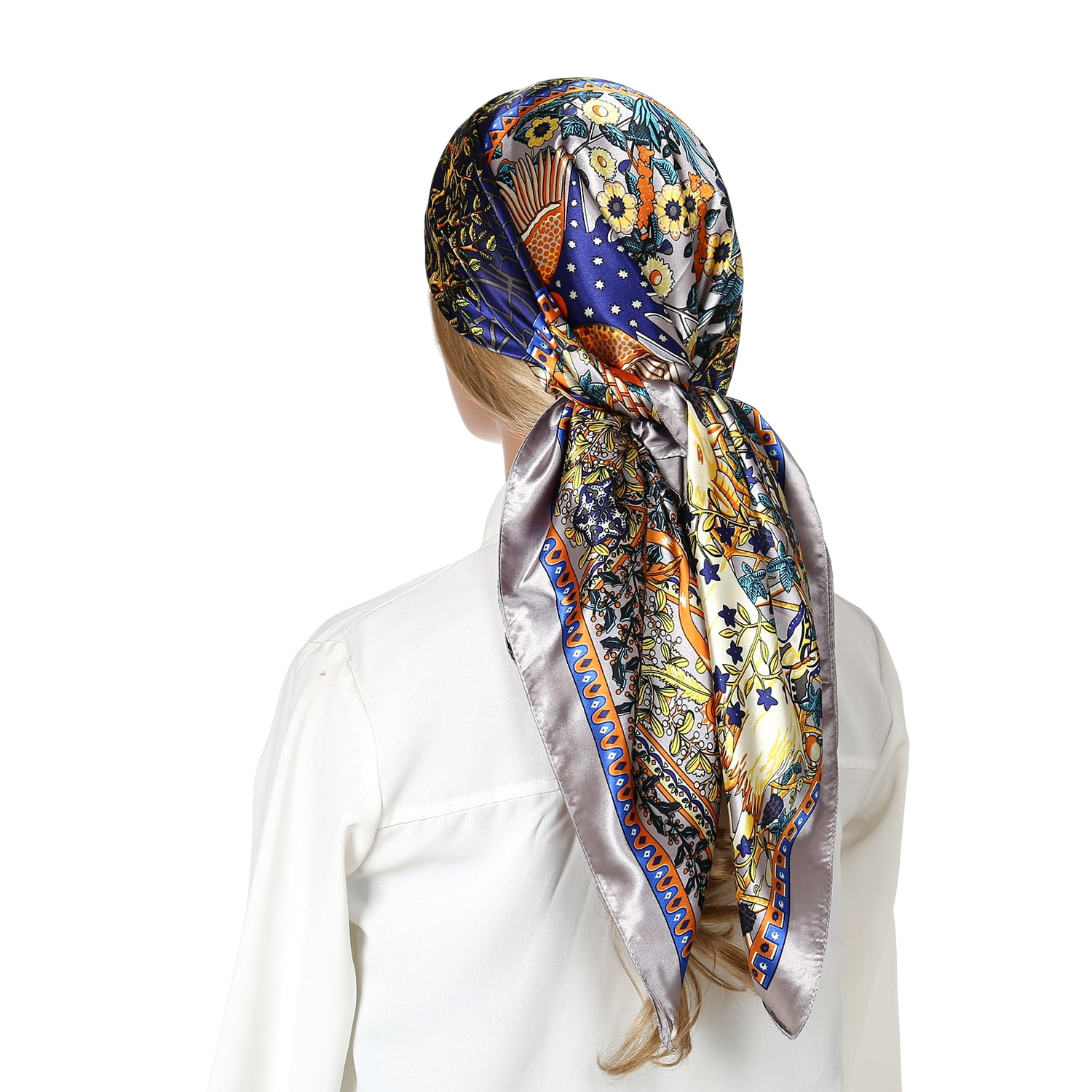 RIIQIICHY 35 Inch Women Head Scarf Like Silk Scarf Hair Scarf Bandana ...