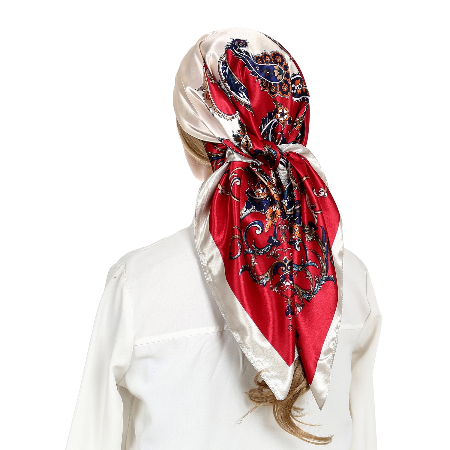 RIIQIICHY 35 Inch Women Head Scarf Like Silk Scarf Hair Scarf Bandana ...