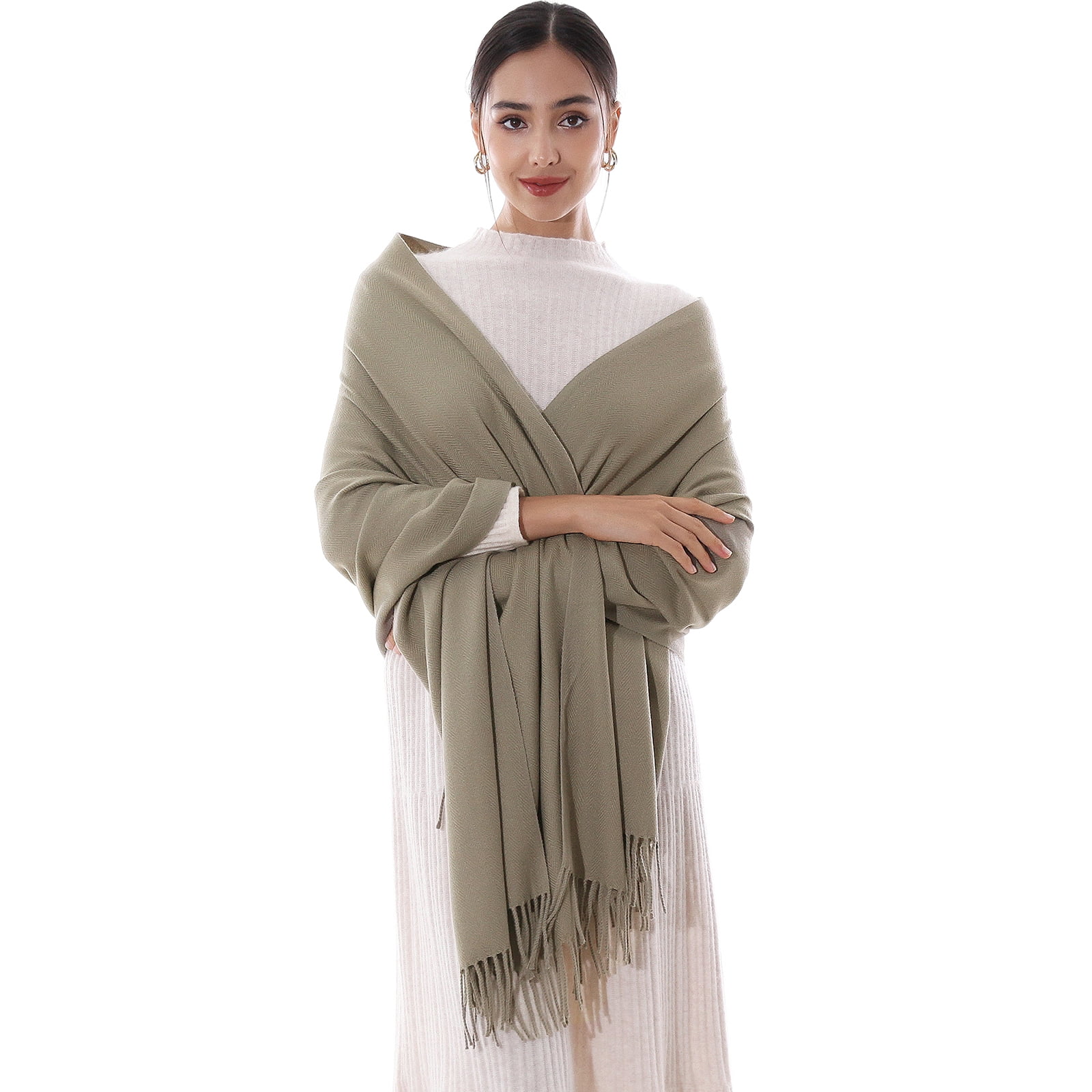 RIIQIICHY Khaki Scarfs for Women Winter Pashmina Shawls and Wraps for ...