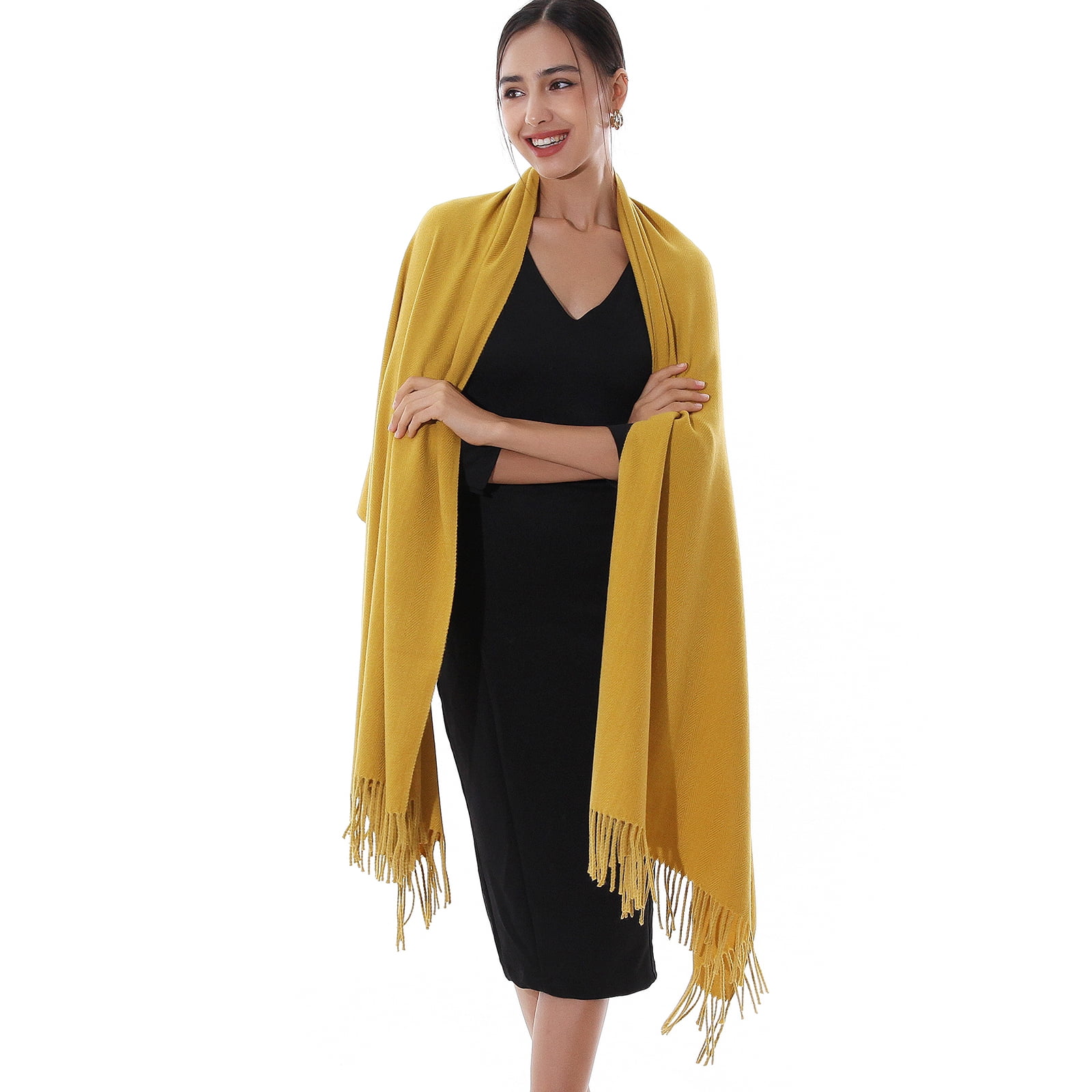 RIIQIICHY Turmeric Scarfs for Women Winter Pashmina Shawls and Wraps ...