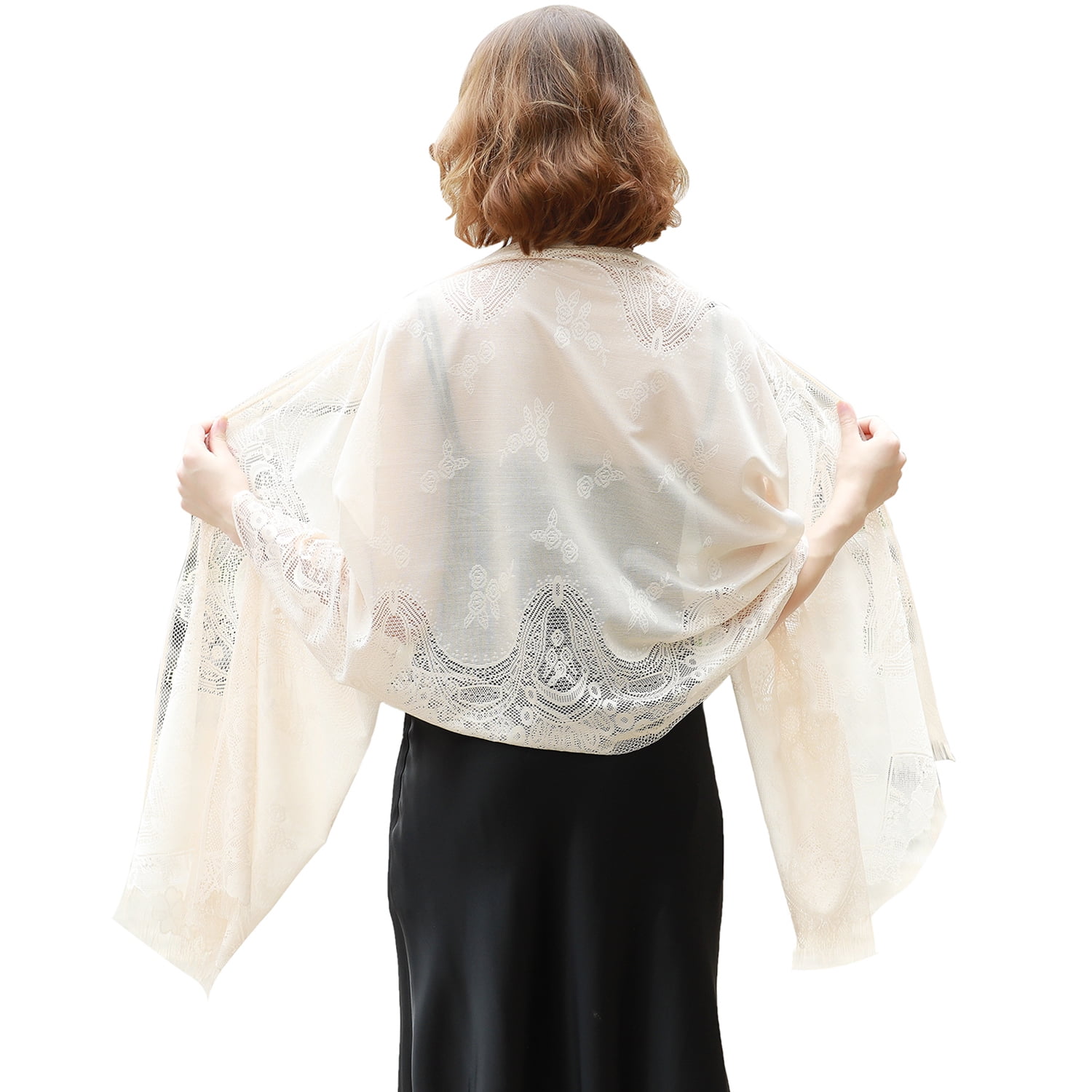 RIIQIICHY Womens Floral Lace Scarf Pashmina Scarves for Women Shawls ...