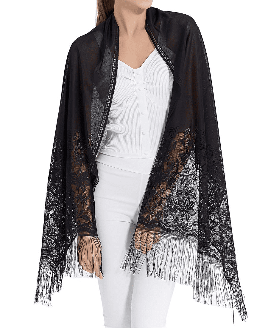 RIIQIICHY Women's Pashmina Floral Lace Shawls Wraps - Walmart.com