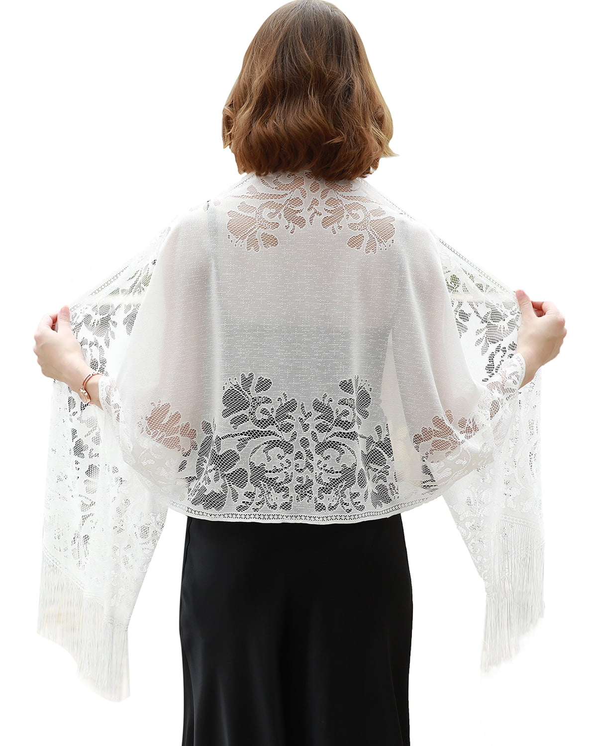 RIIQIICHY Womens Floral Lace Scarf Pashmina Scarves for Women Shawls ...