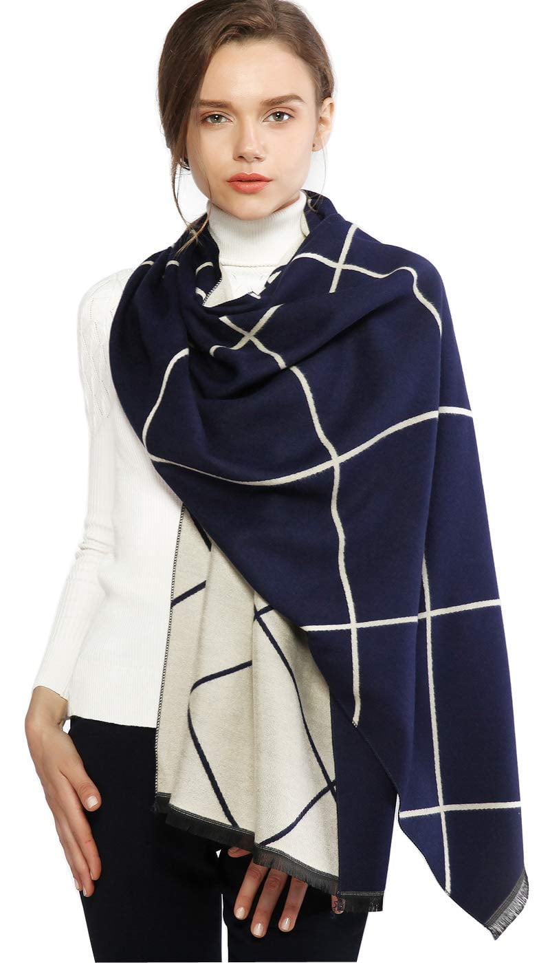 RIIQIICHY Womens Plaid Scarf Large Soft Winter Scarves Pashmina Shawls Wraps for Evening Dresses ...