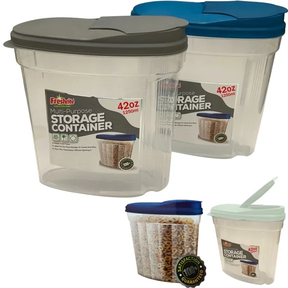 RILYN- 2Pk Cereal Containers Bulk Food Storage Bpa-Free Plastic Pantry ...