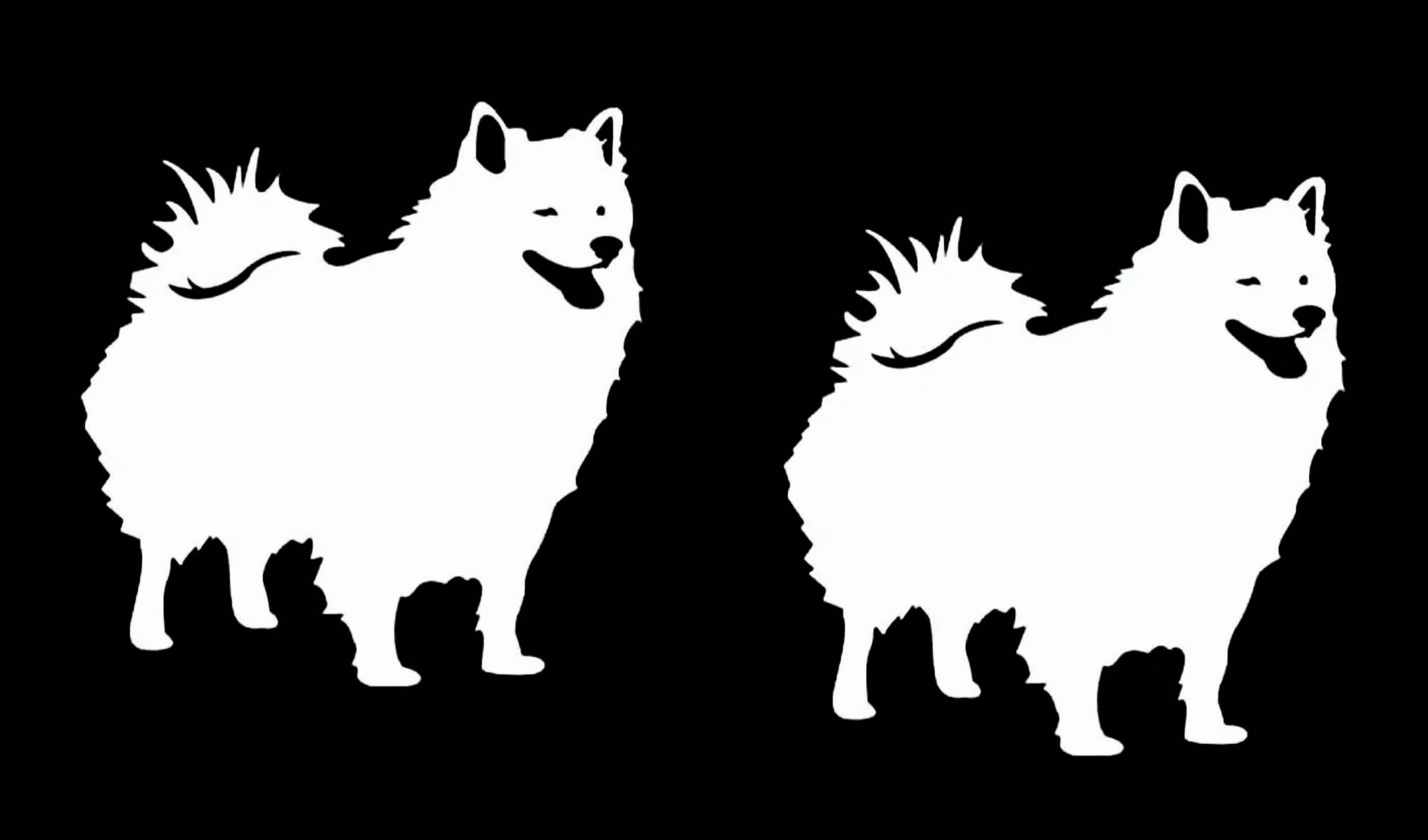 RILYN- American Eskimo Dog Two White Vinyl Decal Car Window Laptop ...