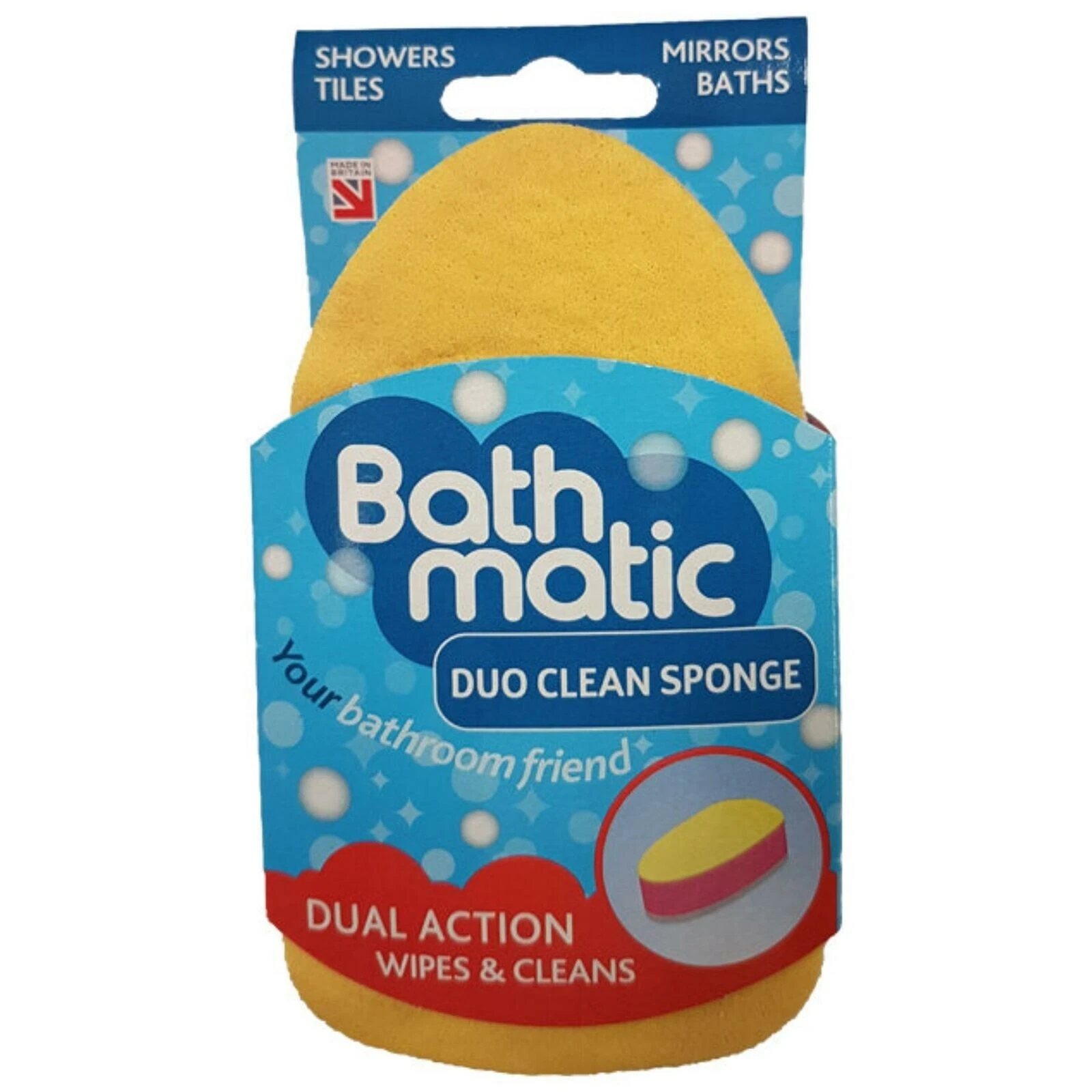 RILYN- Bath Matic Dual Action Wipes & Clean Sponge¦Easy Reach Bathroom ...