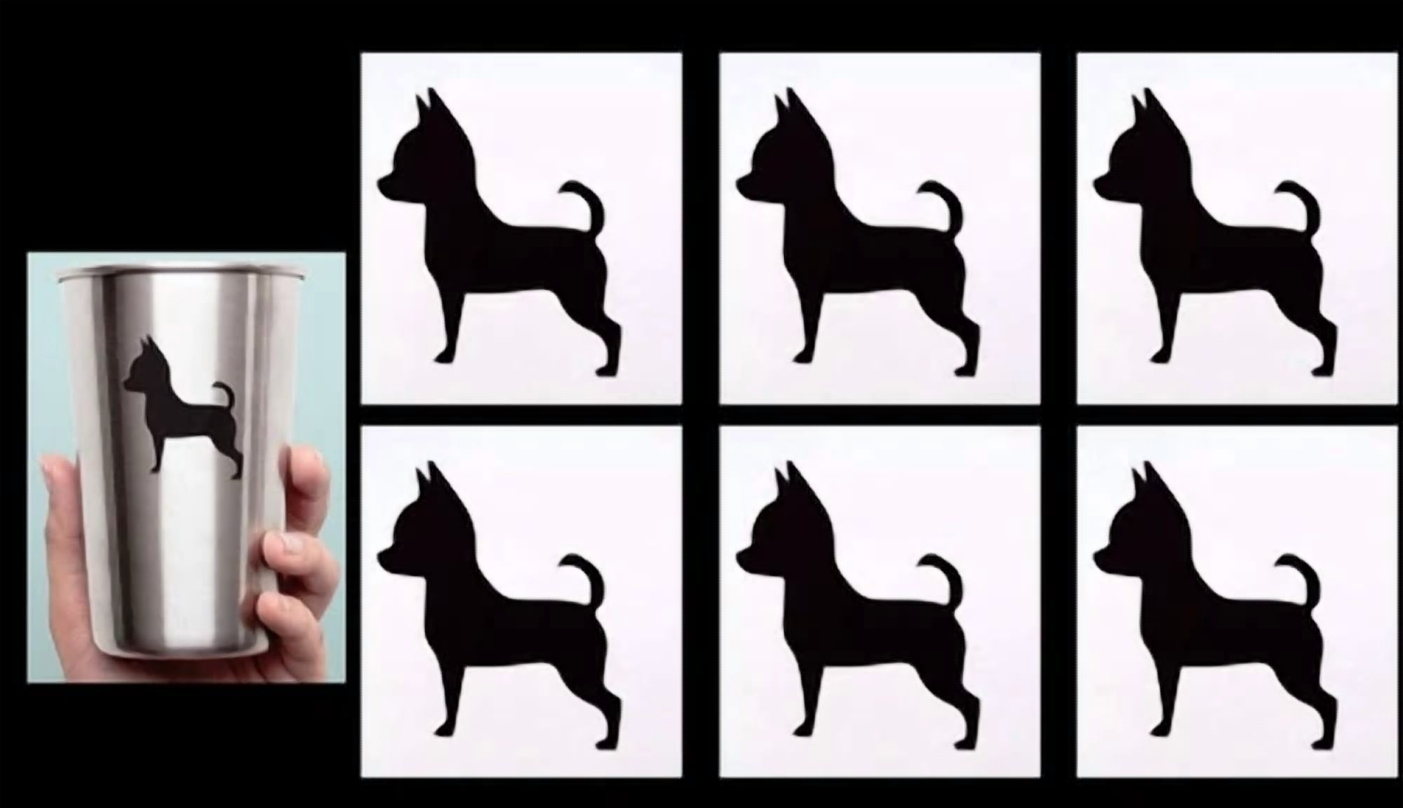 RILYN- Chihuahua Tumbler Cup Decal - Six Black Vinyl Decals Car Windows ...