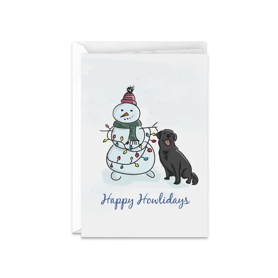RILYN- Happy Howlidays Dog And Snowman Merry Christmas Holiday Handmade ...