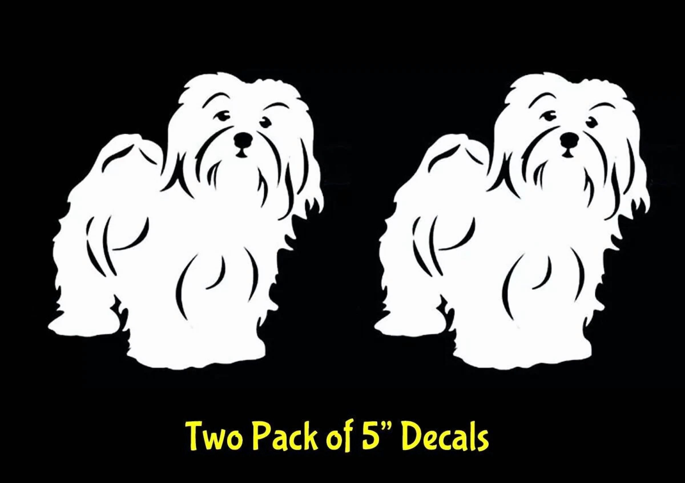 RILYN- Havanese Two Pack 5" White Vinyl Decals Car Truck Windows Laptop ...