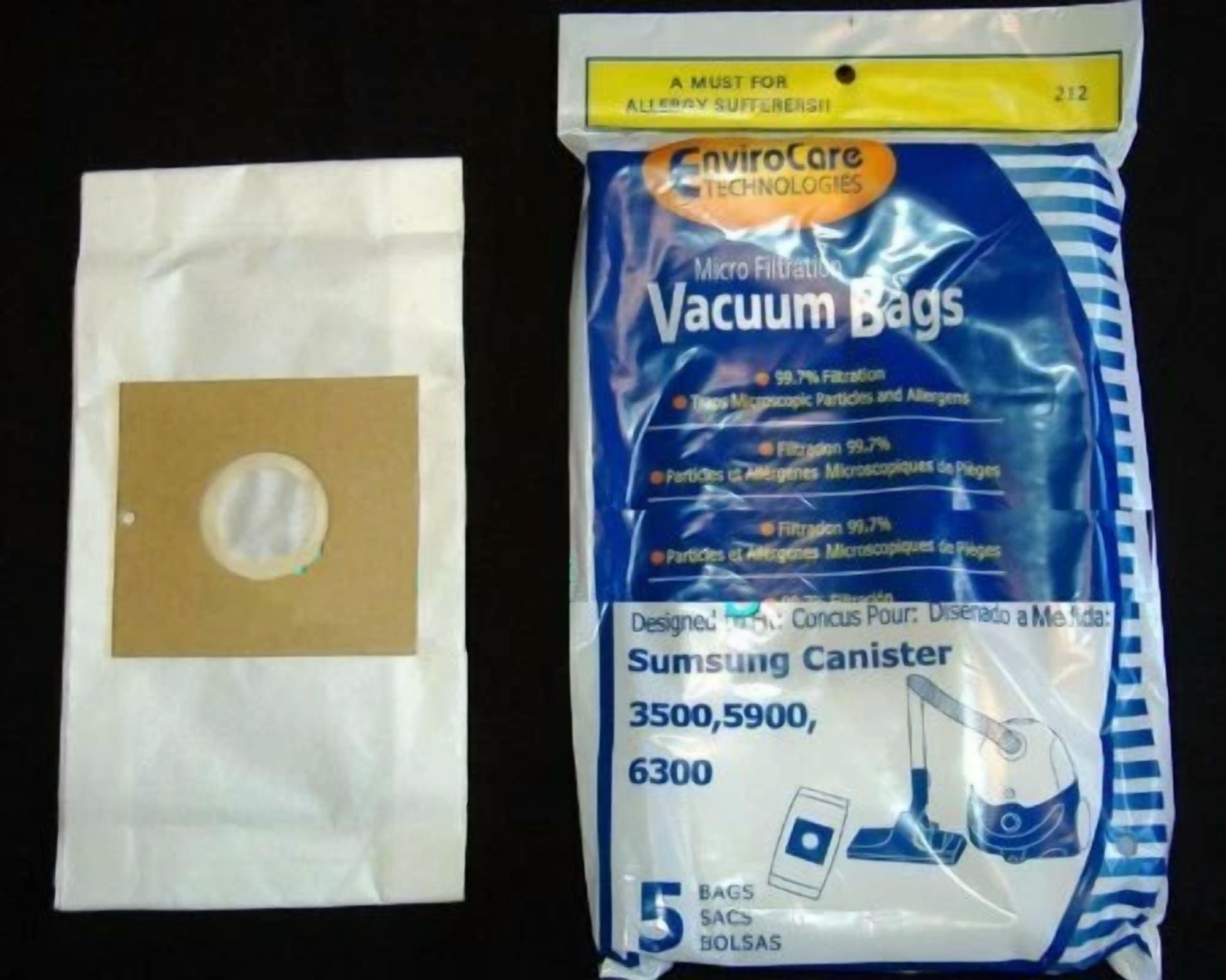 RILYN- Samsung 3500, 5900, 6300 Canister Micro Filtration Vacuum Bags - 5 In A Pack - Walmart.com
