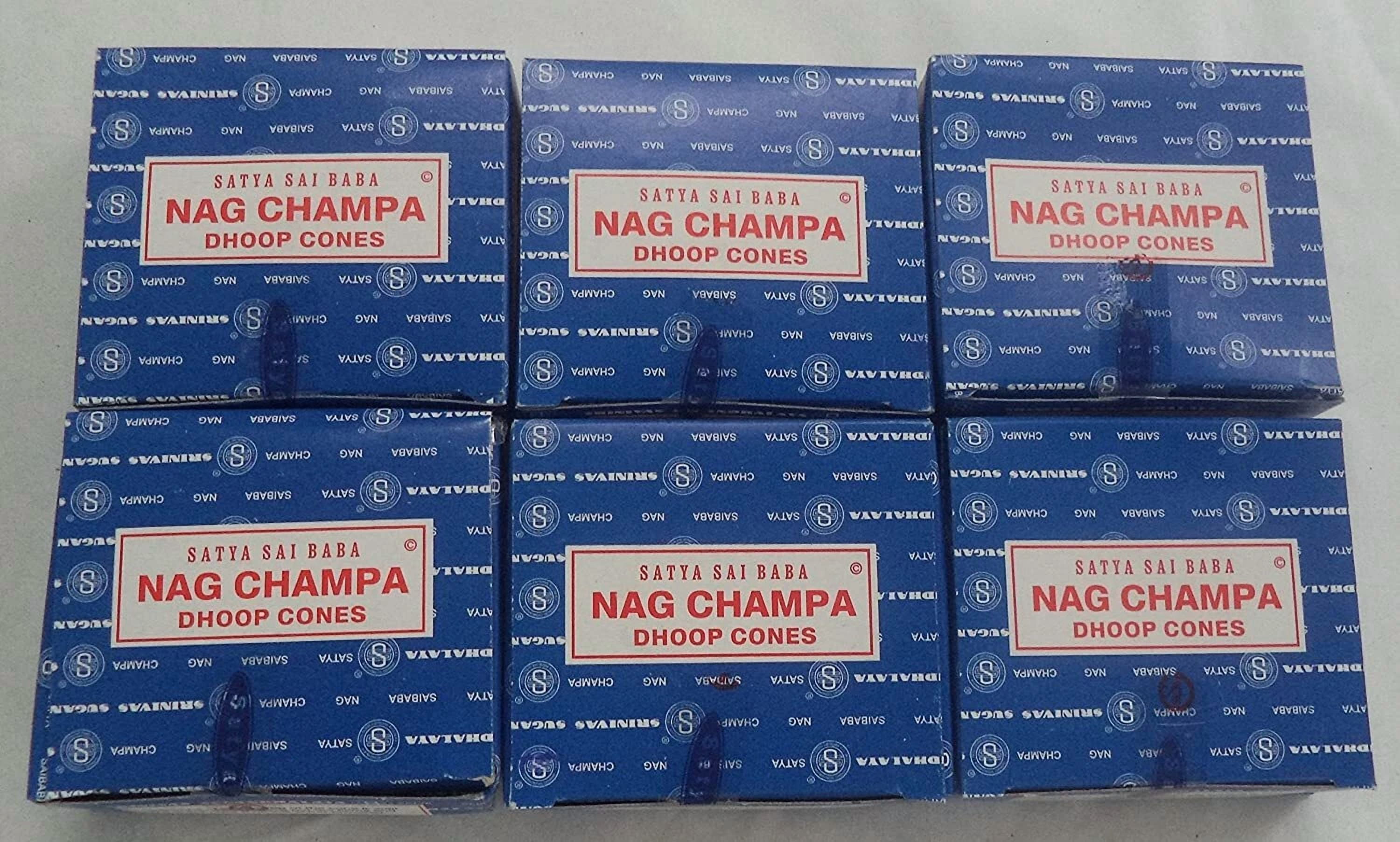 RILYN- Satya Nag Champa Incense Cones Sai Baba 6 Packs X 12 Cones (72 ...